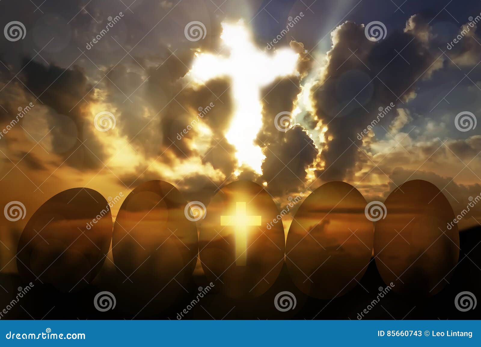 Cross Light in the Row Golden Egg Stock Image - Image of beautiful ...