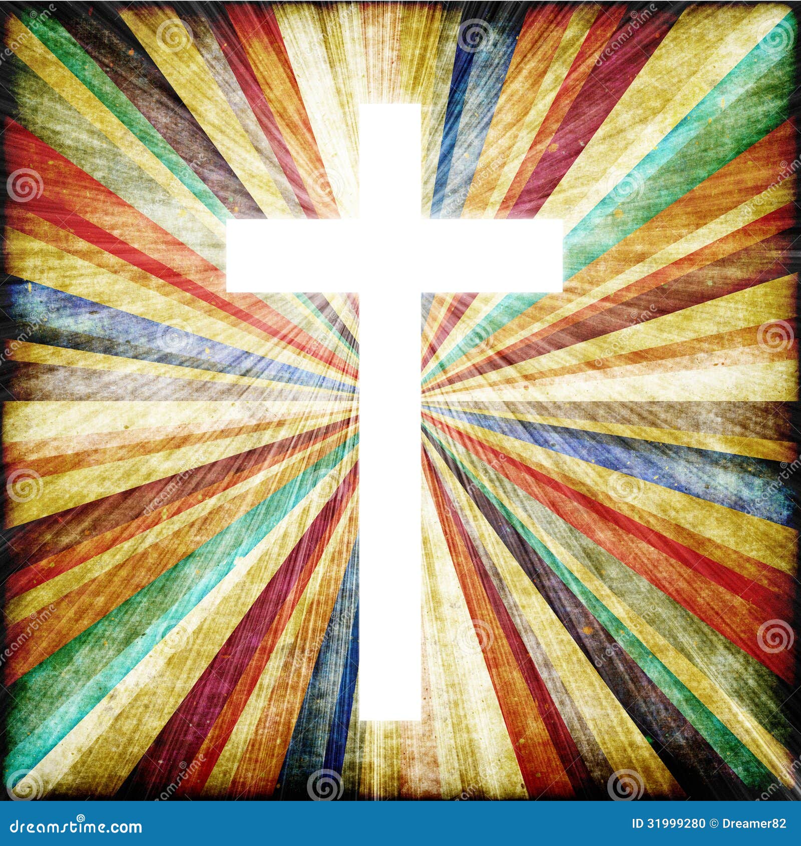Cross with Light Shafts. Faith Symbol Stock Illustration - Illustration ...