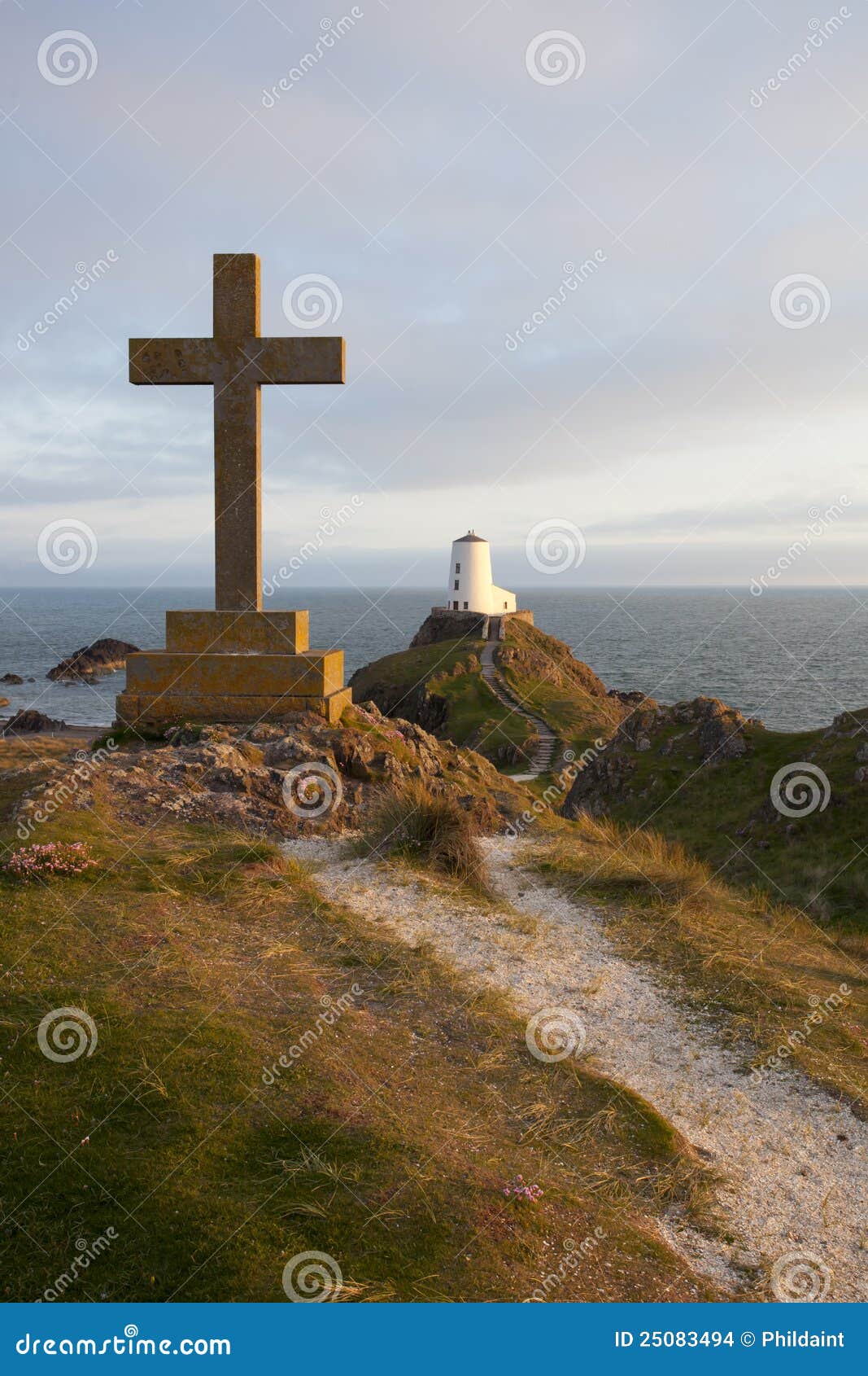 Cross and lighthouse stock photo. Image of night, britain - 25083494