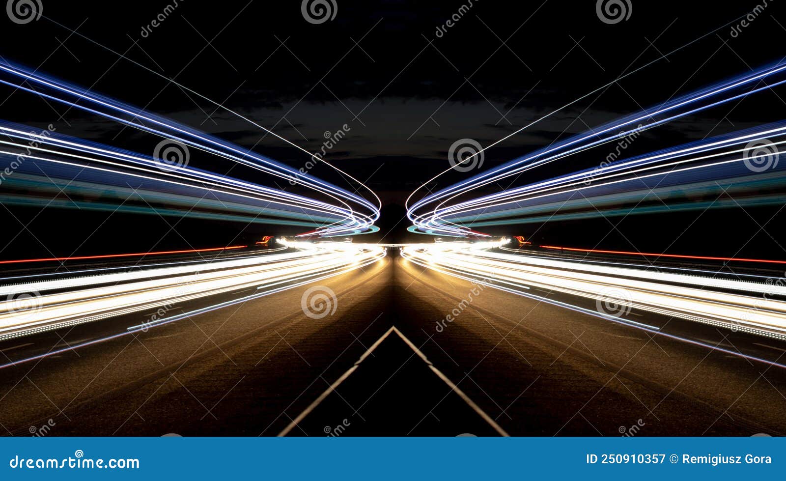 Cross Lights of Cars with Night. Long Exposure Stock Image - Image of ...