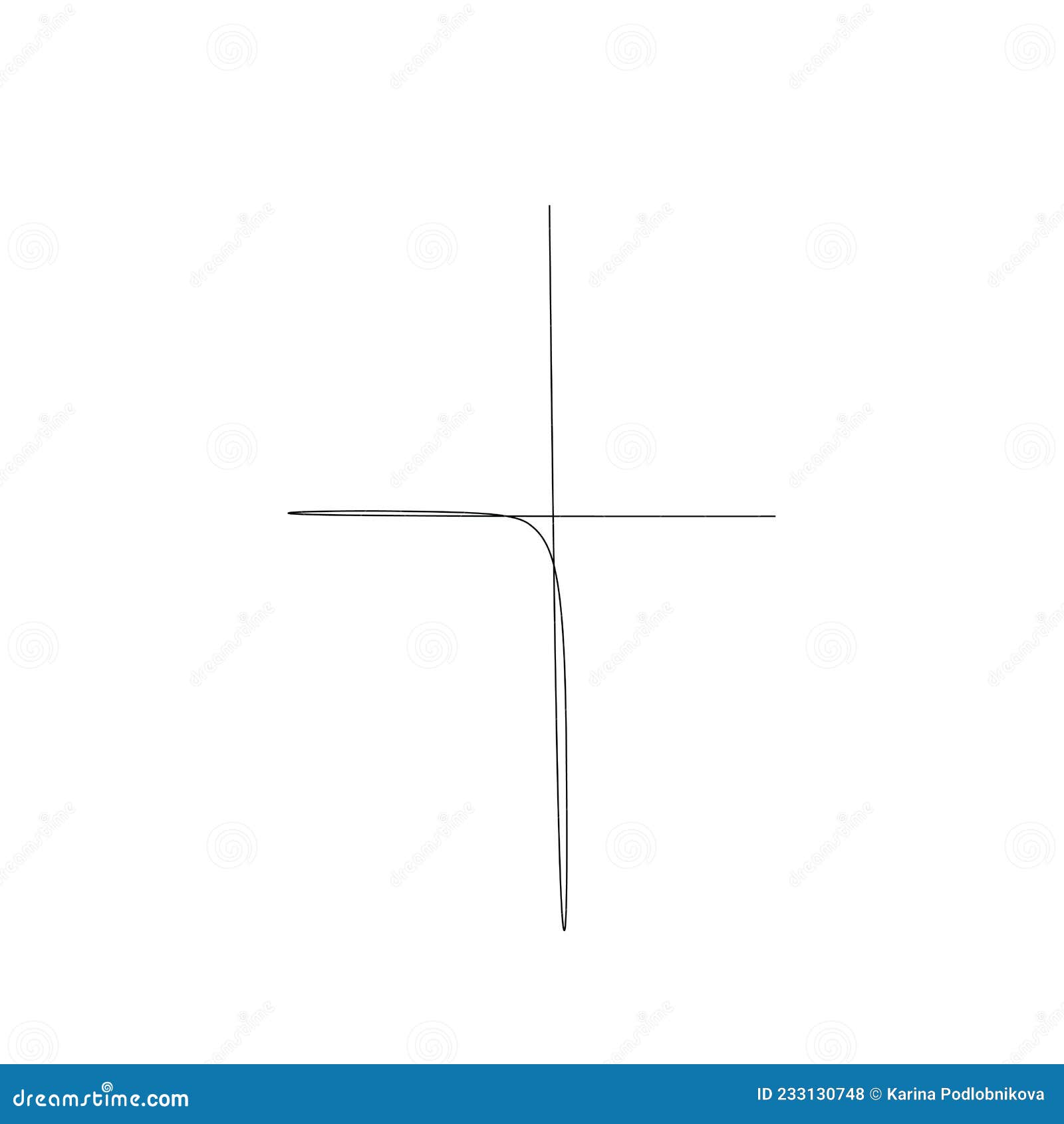Cross Line Drawing on White Background, Vector Illustration Stock ...