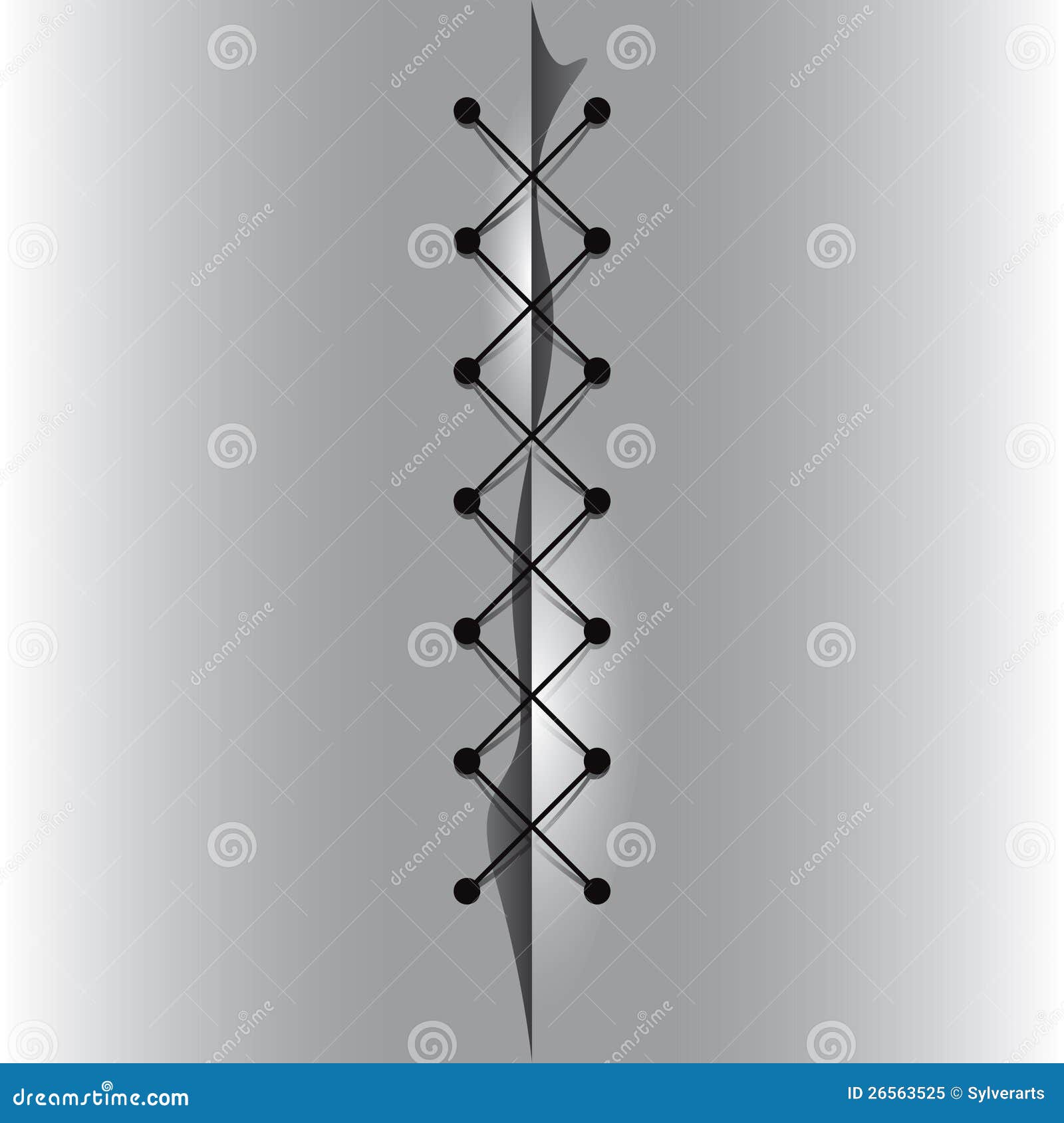 Cross linked thread seam. stock vector. Illustration of strength - 26563525