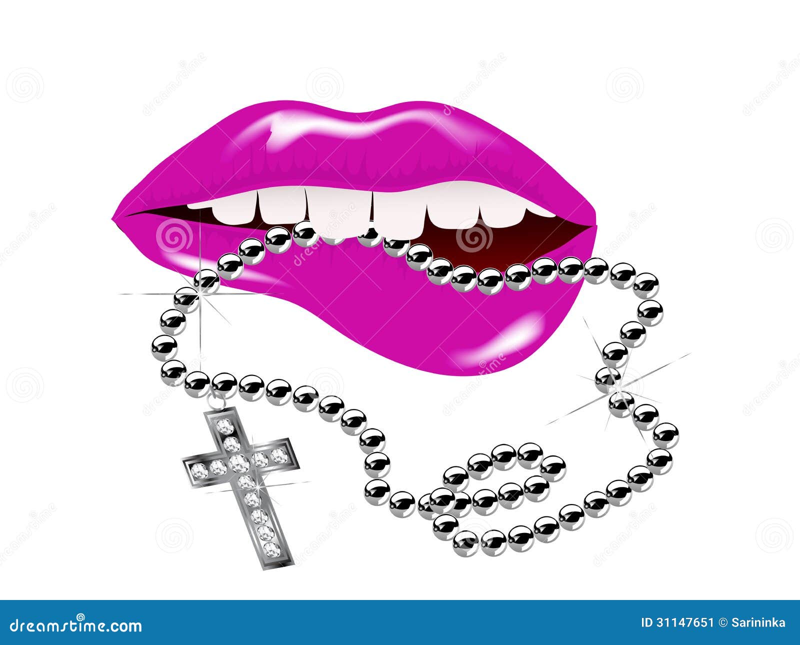 Cross in lips stock vector. Illustration of black, christian - 31147651