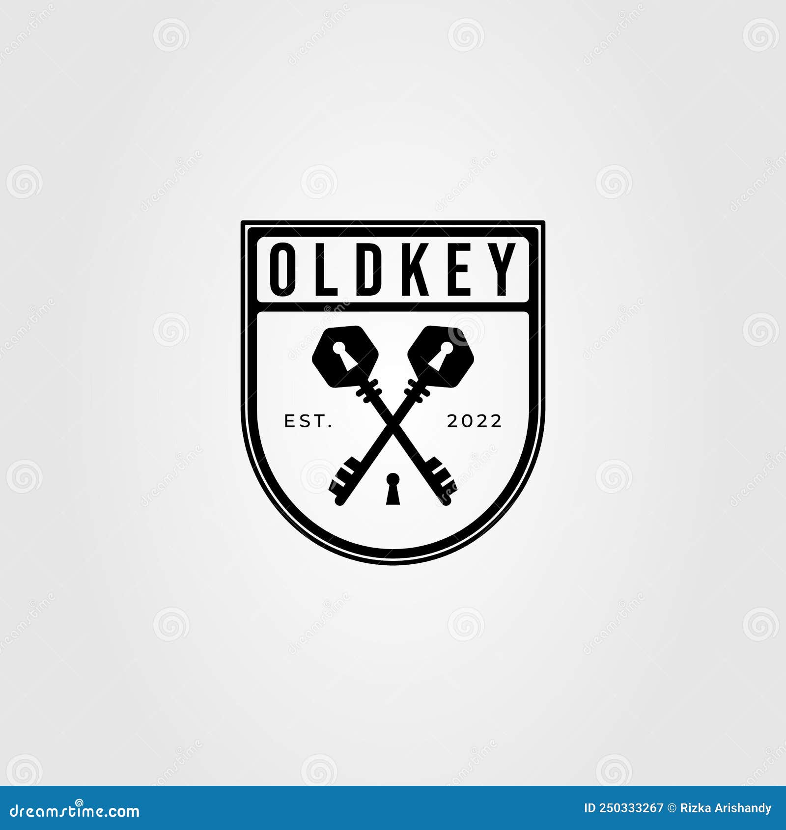 Cross-lock En Key in Badge Logo Vector Illustratie Design. Vector ...