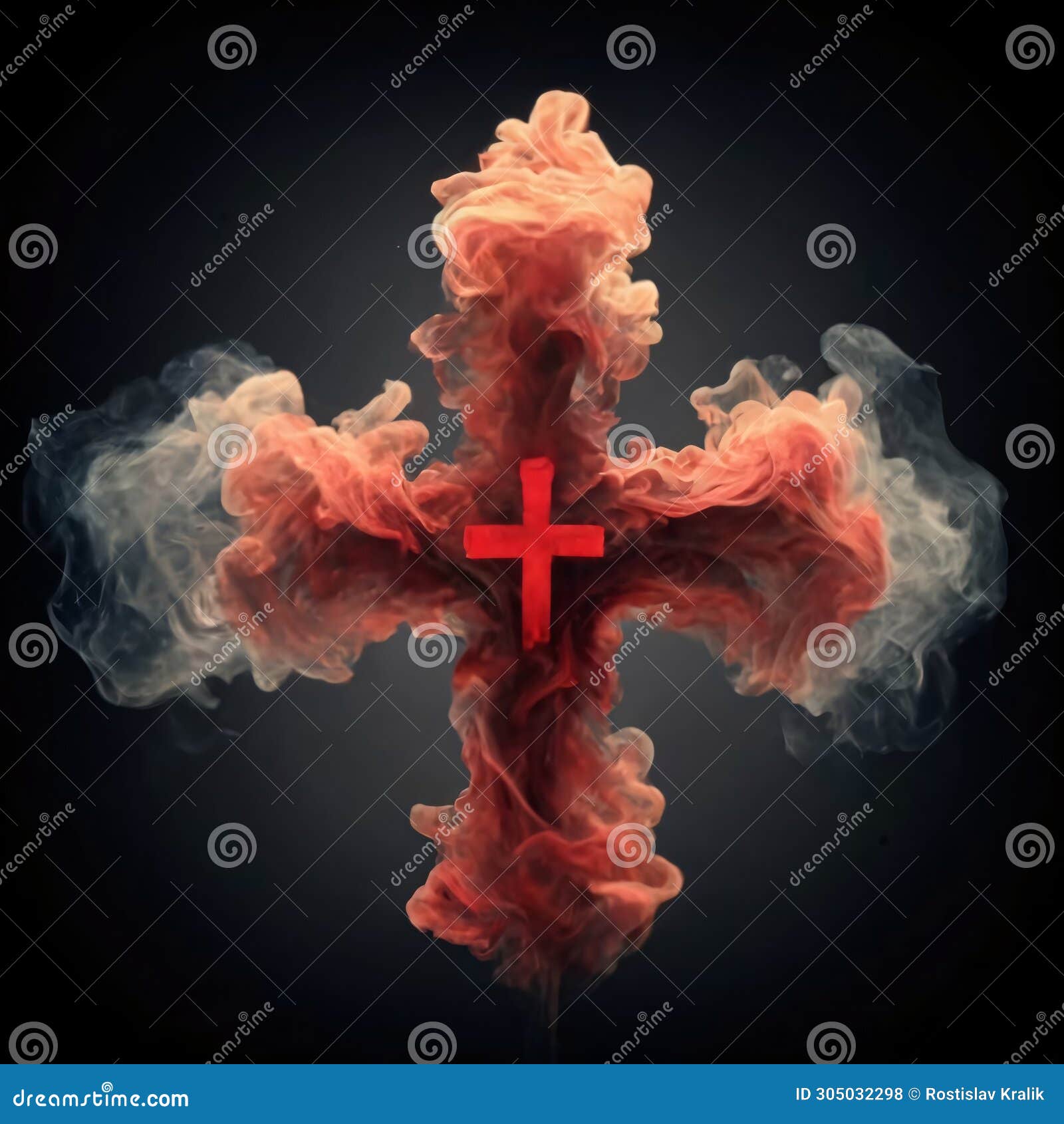 Cross Made of D Smoke and Fire Stock Illustration - Illustration of ...