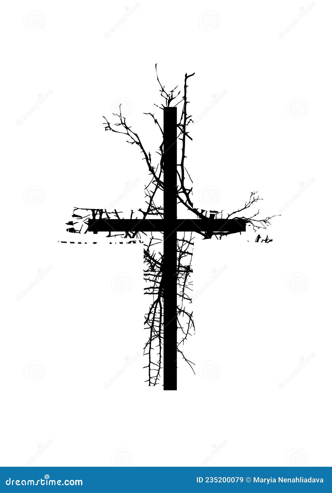 Cross Made of Tree Branches. Vector Illustration Stock Vector ...