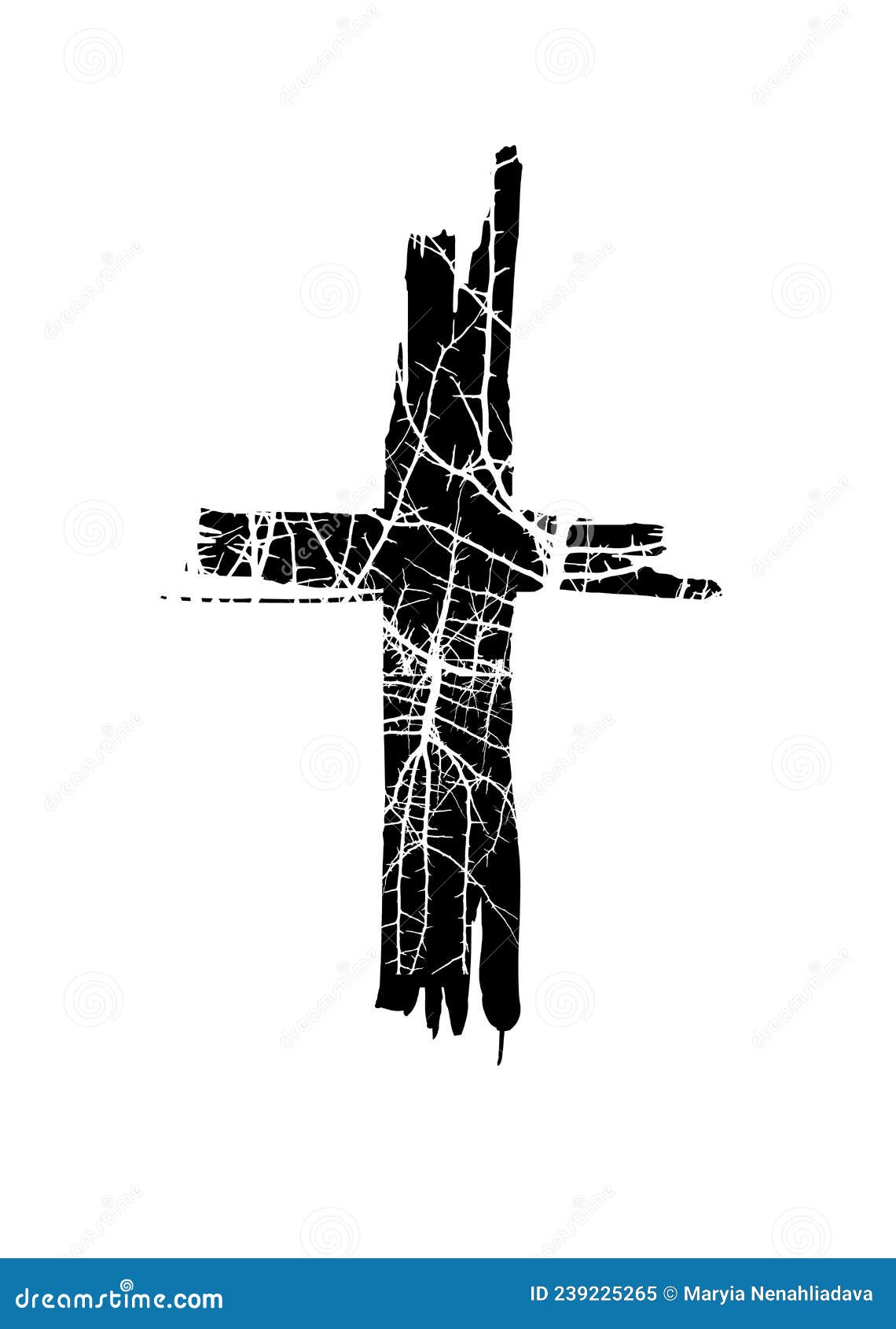 Cross Made of Tree Branches. Vector Illustration Stock Vector ...