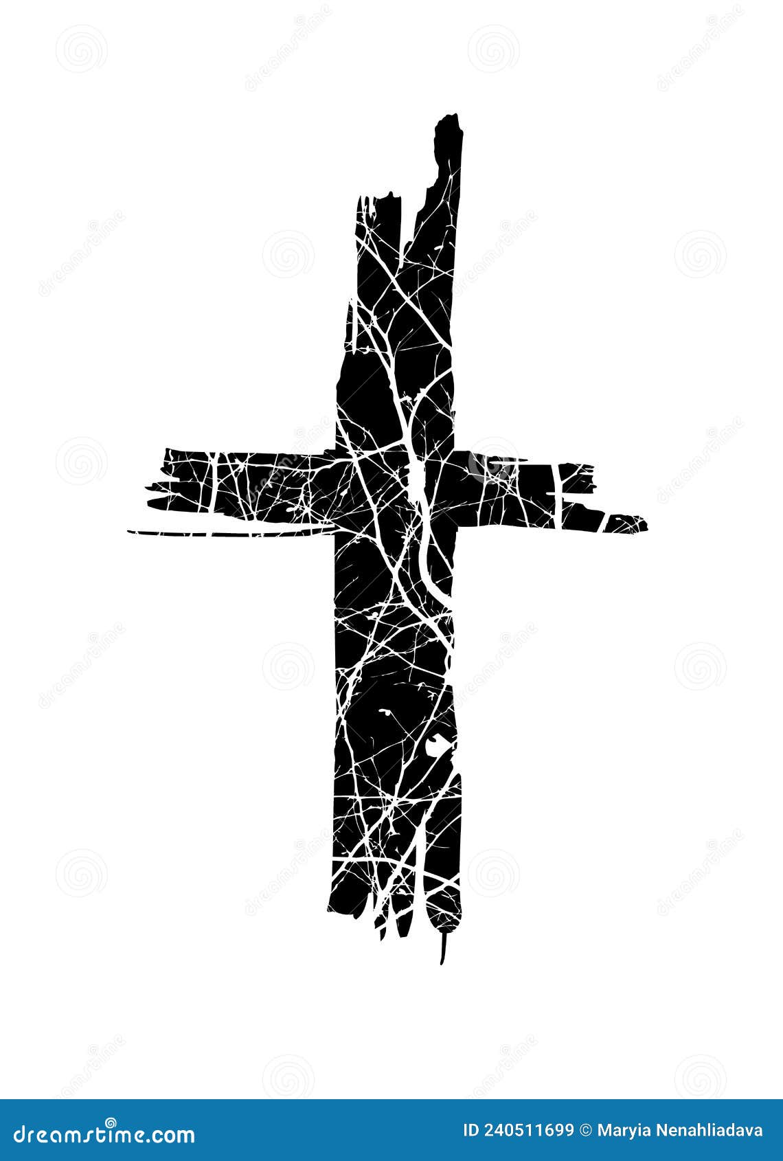 Cross Made of Tree Branches. Vector Illustration Stock Vector ...