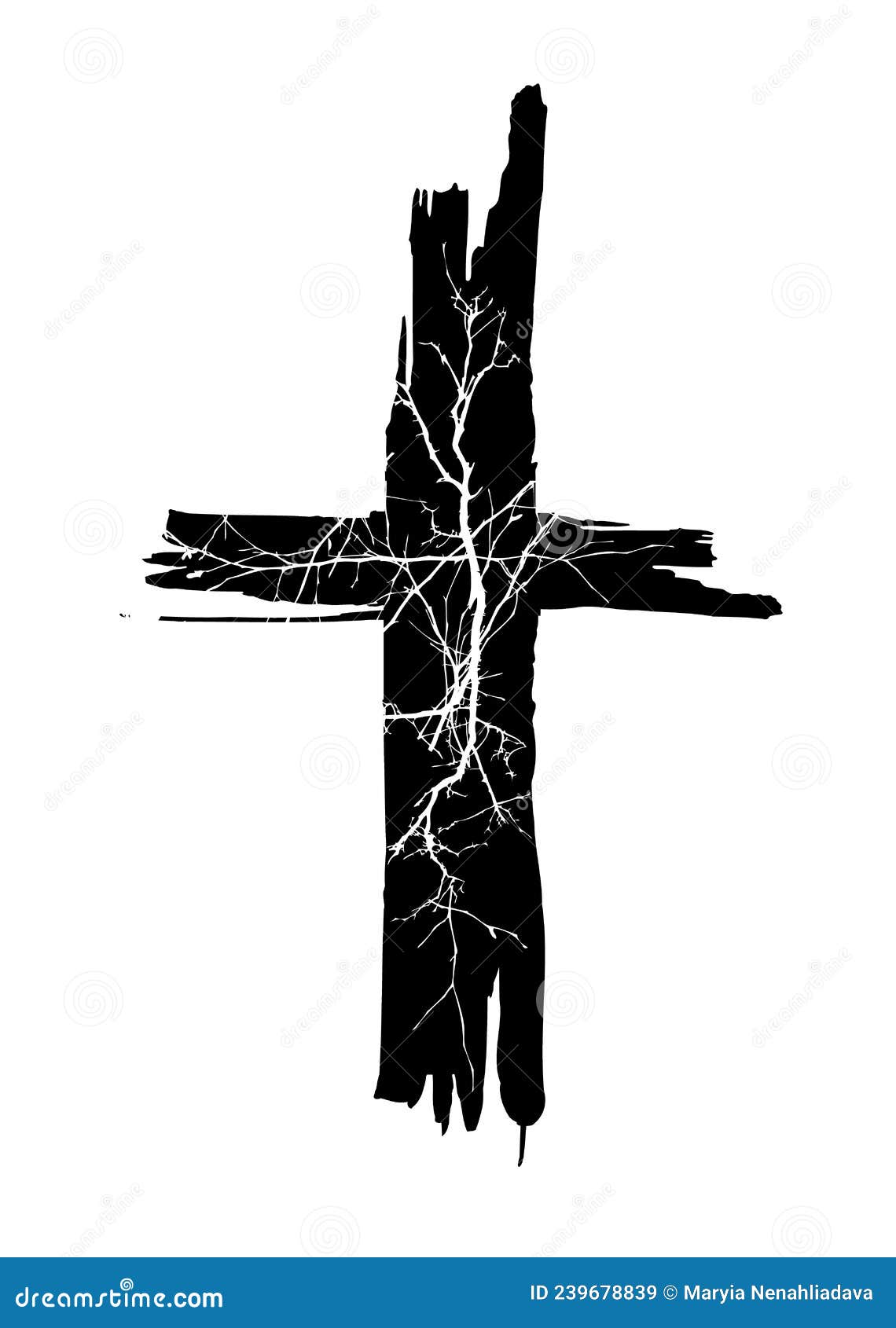 Cross Made of Tree Branches. Vector Illustration Stock Vector ...