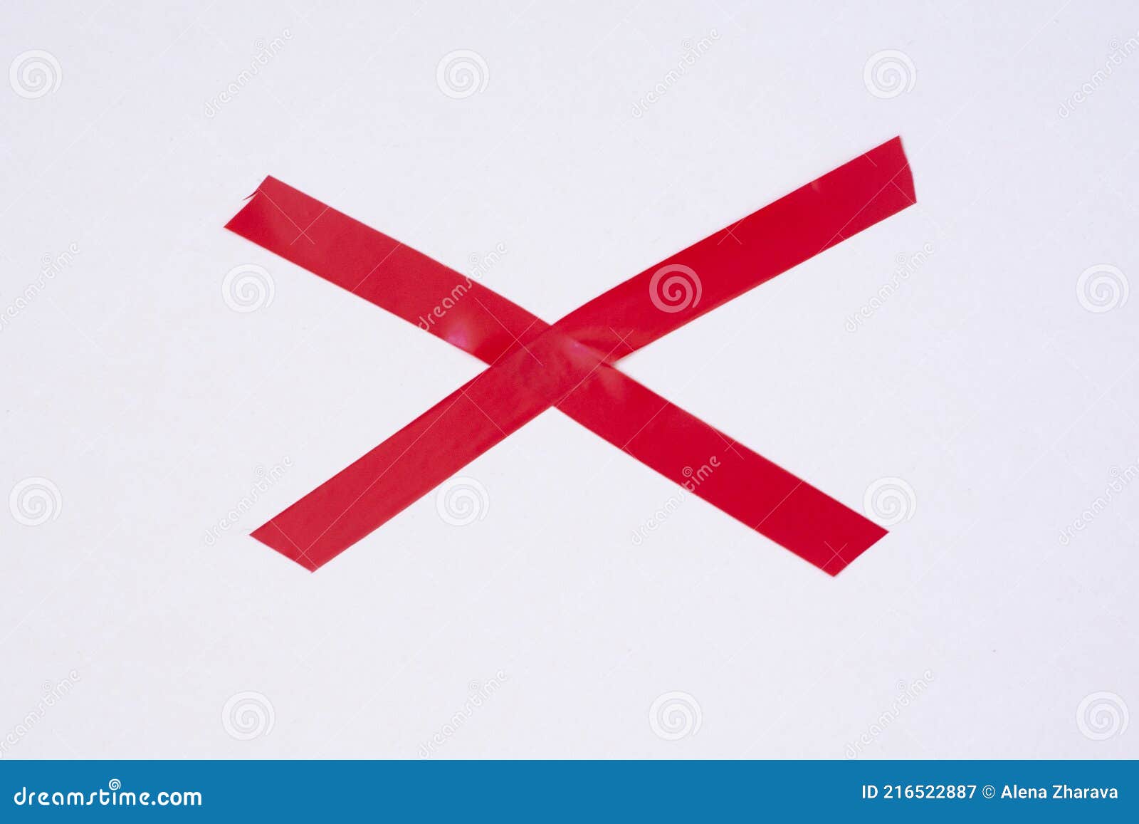 Cross Made of Two Pieces of Insulating Tape Isolated Over the White ...