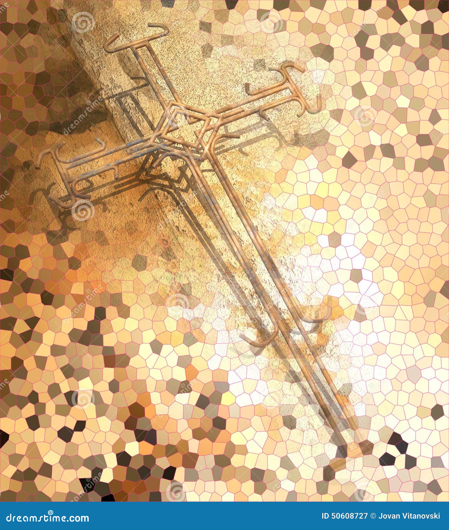 Cross Made In Colorful Low Poly Design Cartoon Vector | CartoonDealer ...