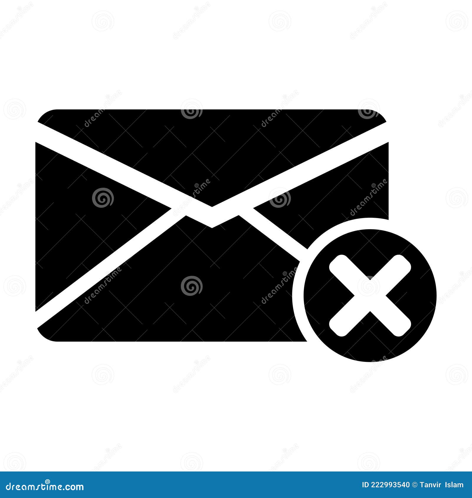 Cross mail icon stock vector. Illustration of symbol - 222993540