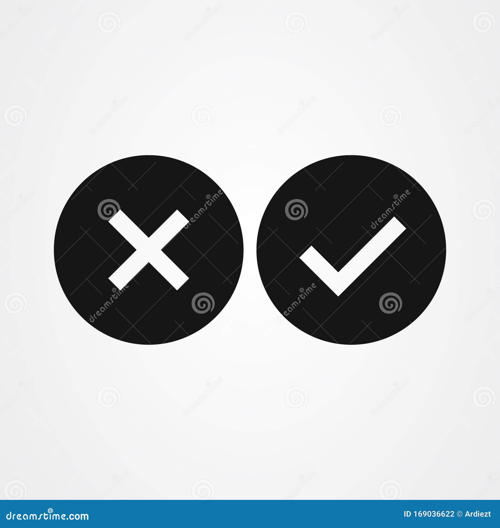 Cross Mark and Check Mark Symbol Icon Vector Stock Vector ...
