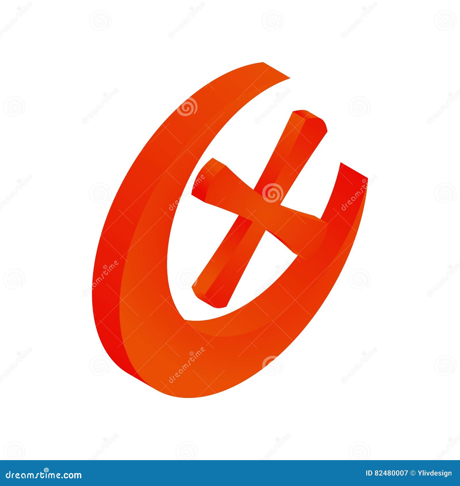 Cross Mark in Circle Icon, Isometric 3d Style Stock Vector ...