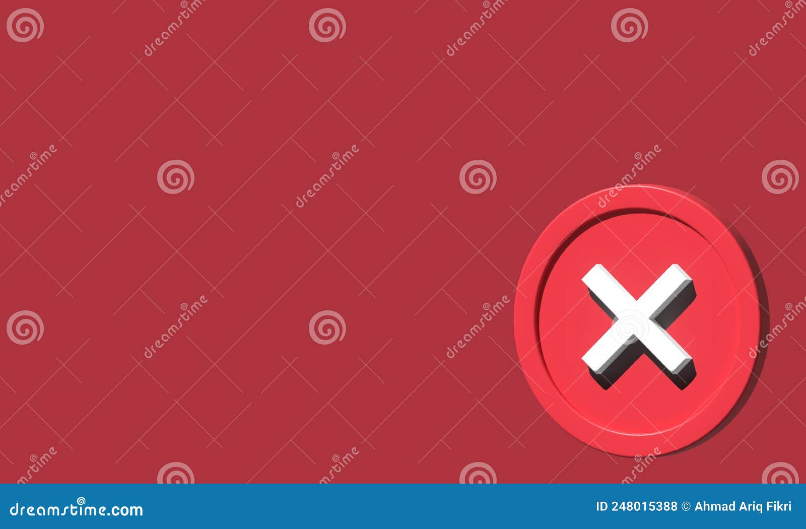 Cross Mark 3d Icon. Red Cross Mark Stock Illustration - Illustration of ...