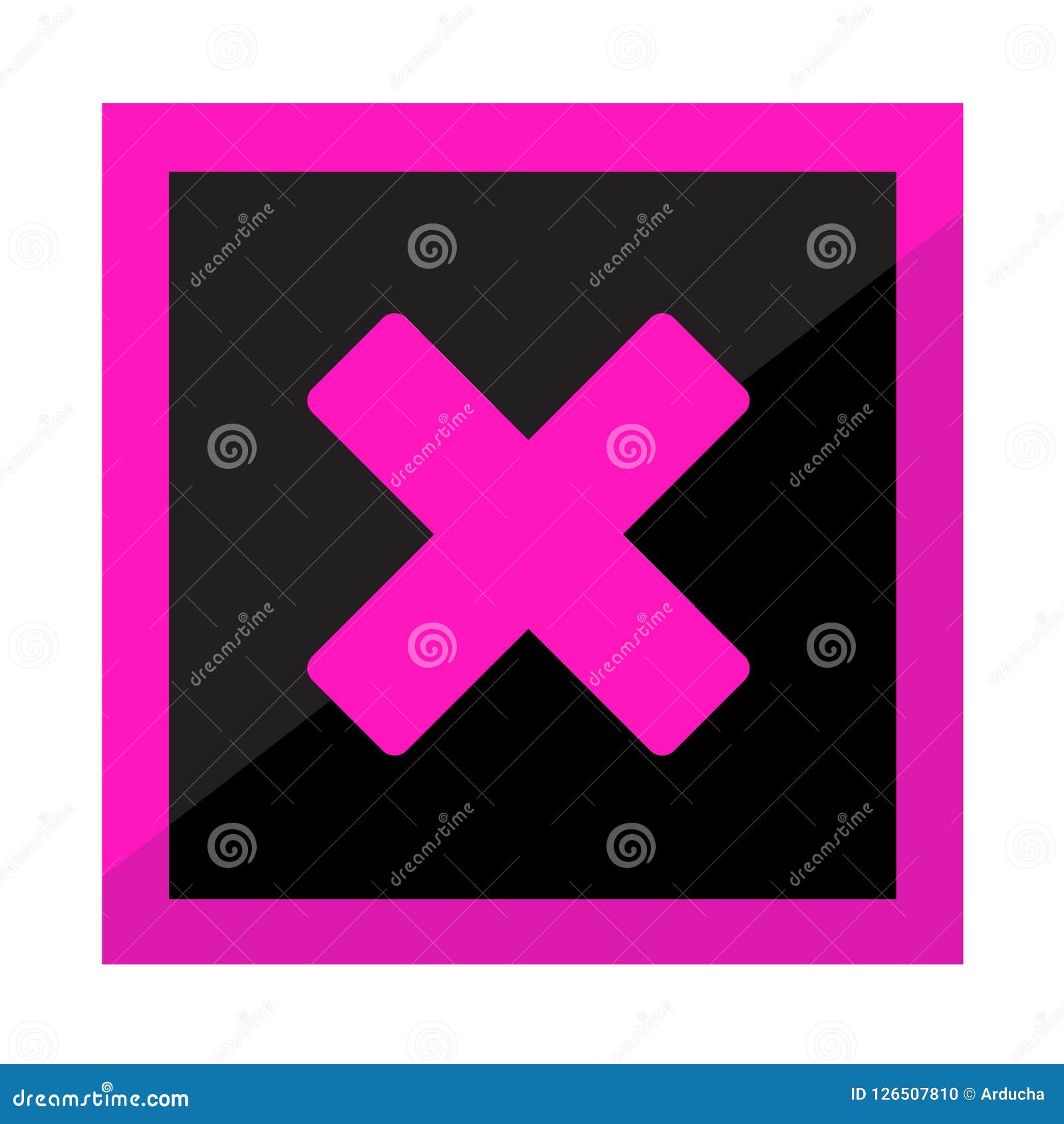Cross mark icon pink stock vector. Illustration of cross - 126507810