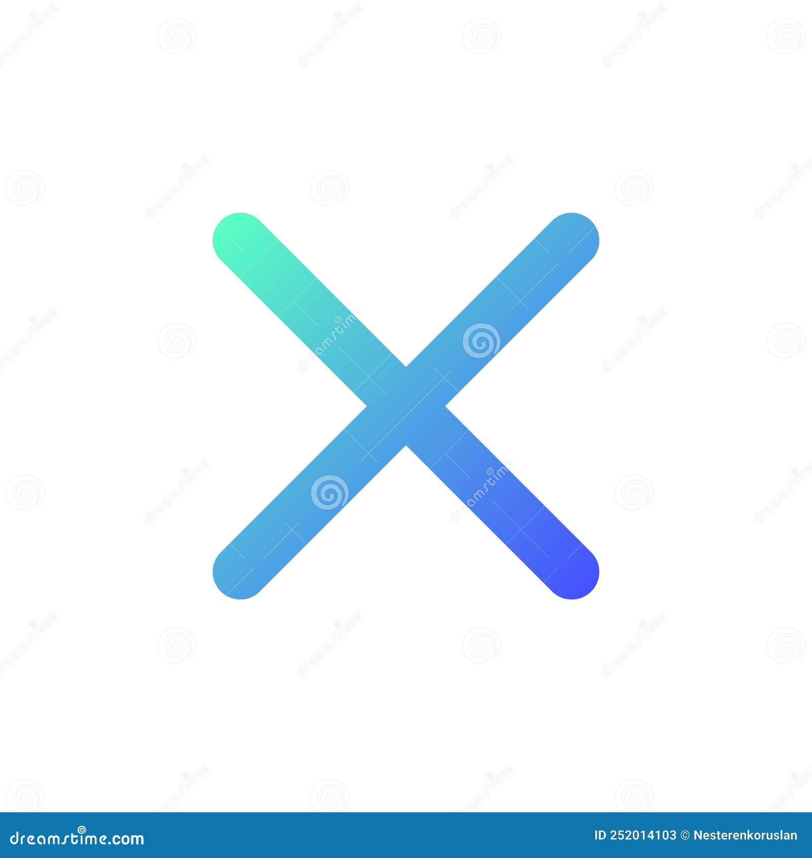 Cross Mark Pixel Perfect Gradient Linear Ui Icon Stock Vector - Illustration of contour, line ...