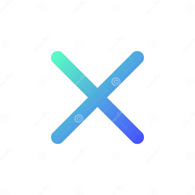 Cross Mark Pixel Perfect Gradient Linear Ui Icon Stock Vector ...