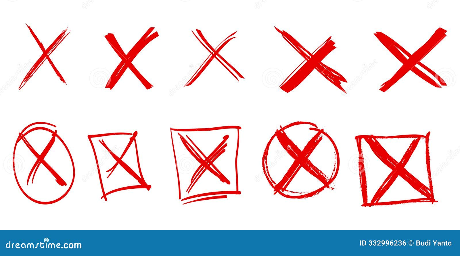 Cross Mark Symbol. Doodle Set of Wrong Sign or False Mark Stock Vector ...