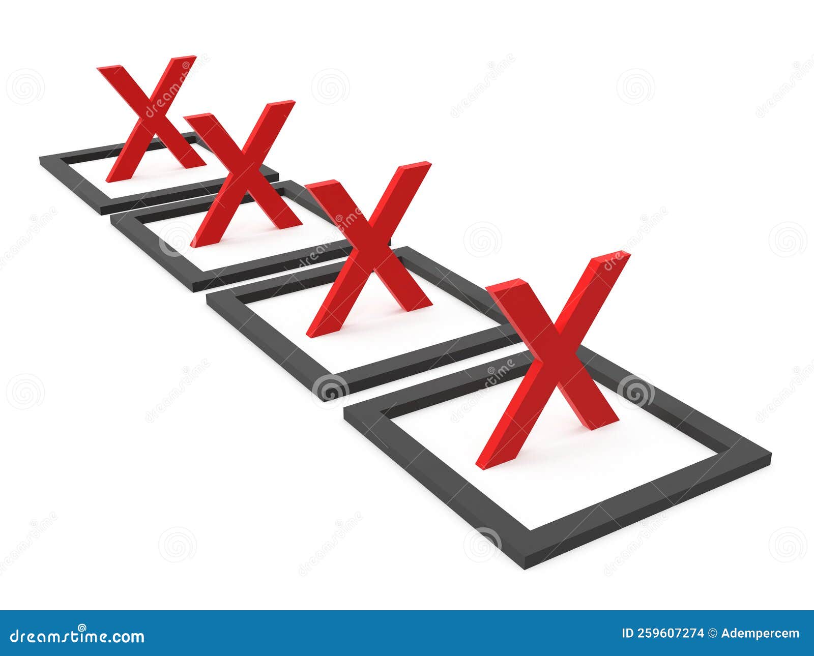 Cross Mark Symbol and List stock illustration. Illustration of ...