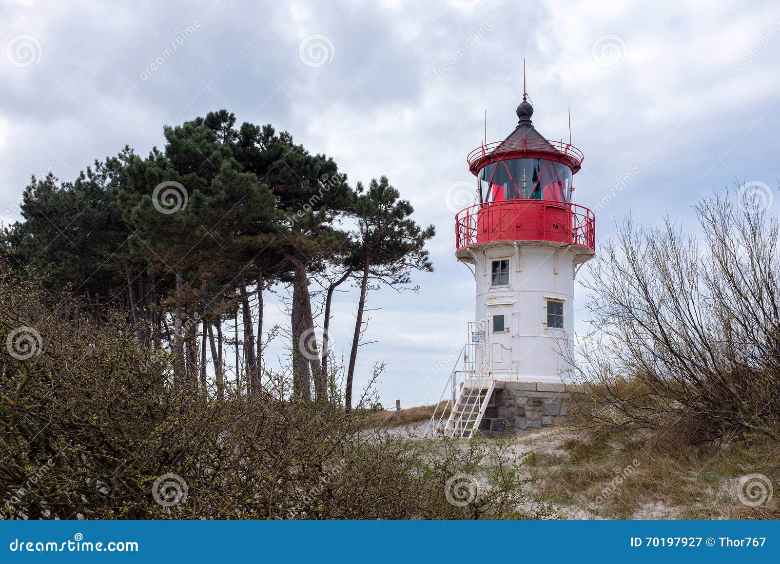 Cross Marking Light House of Hiddensee Island Baltic Coast, Germany ...