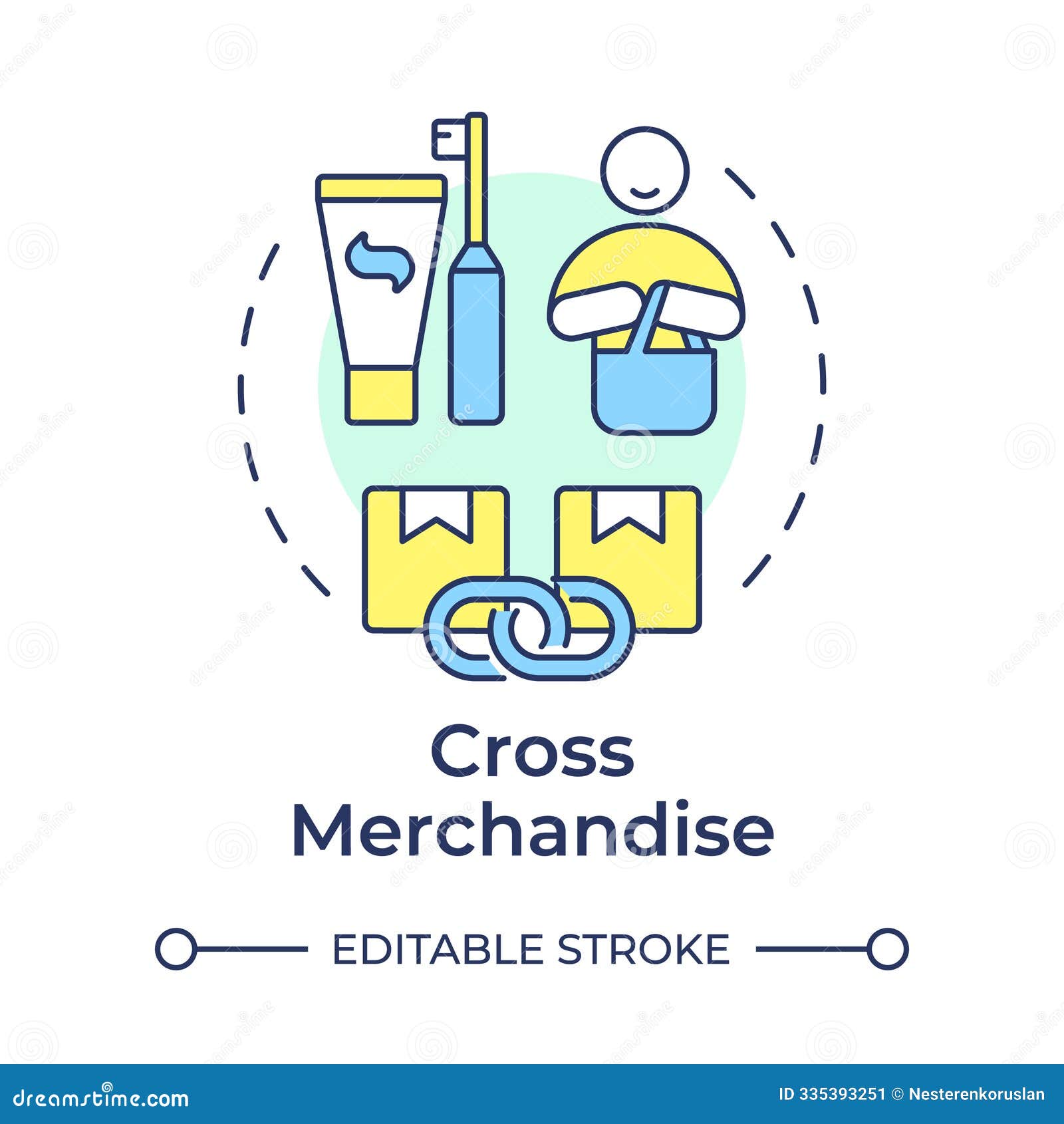 Cross Merchandise Multi Color Concept Icon Stock Illustration ...