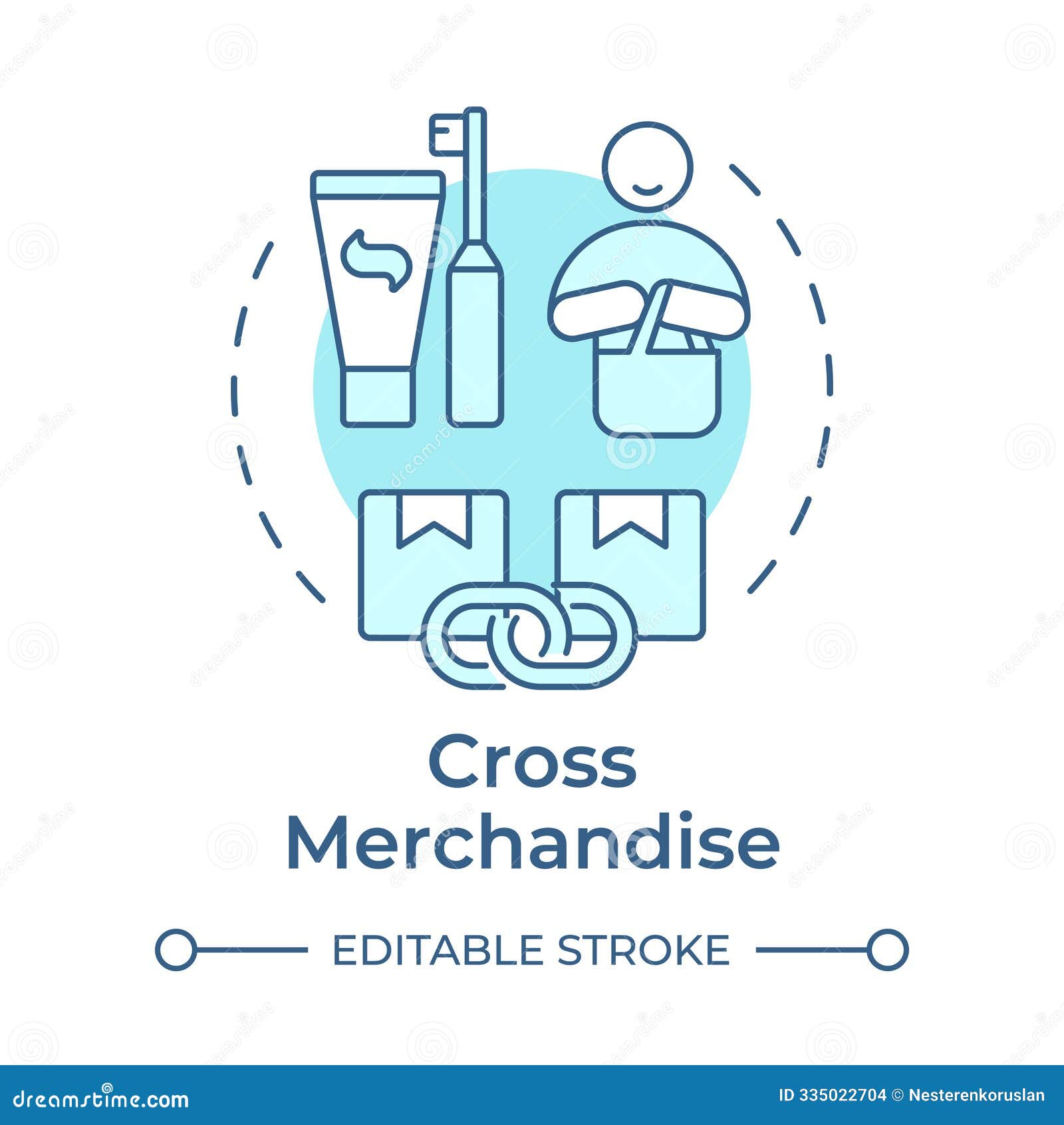 Cross Merchandise Soft Blue Concept Icon Stock Illustration ...