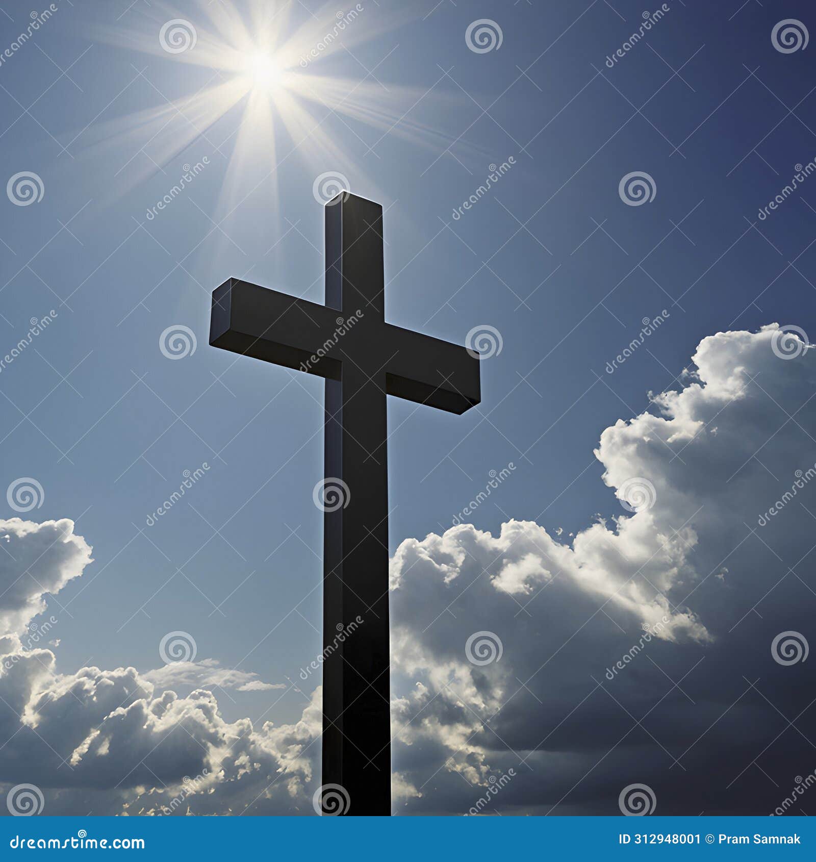 A Cross in the Middle of the Sky. a Cross Illustration. Stock ...