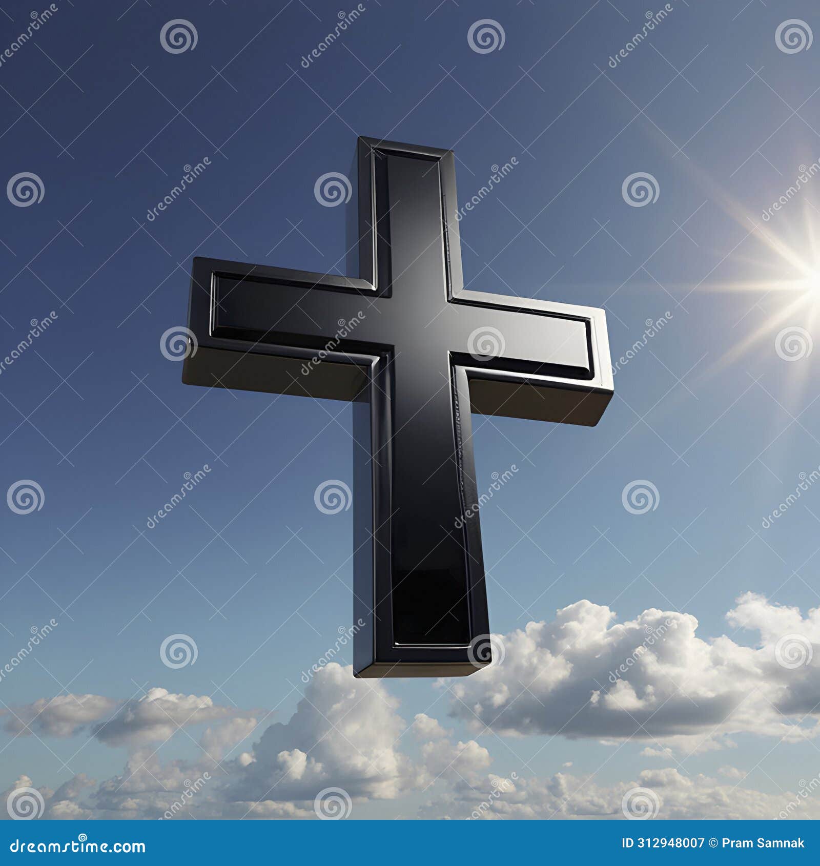 A Cross in the Middle of the Sky. a Cross Illustration. Stock ...