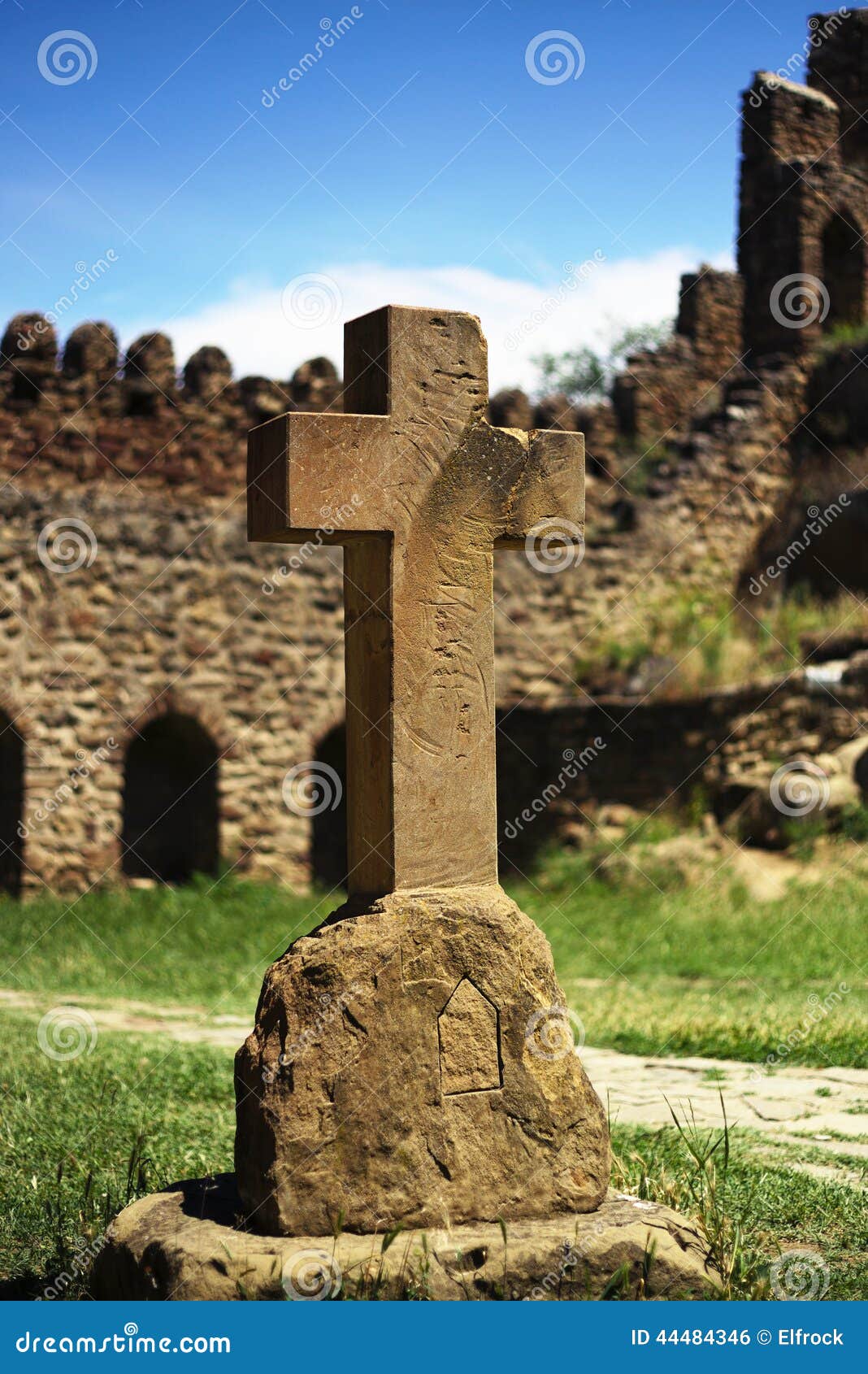 Cross in monastery stock photo. Image of fortification - 44484346