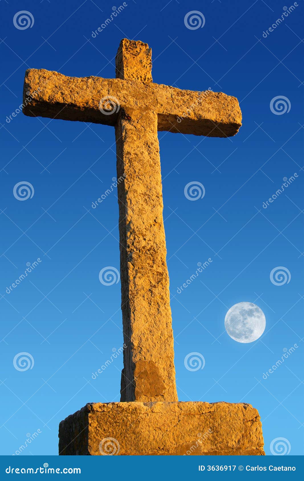 Cross and Moon stock image. Image of silhouette, christianity - 3636917
