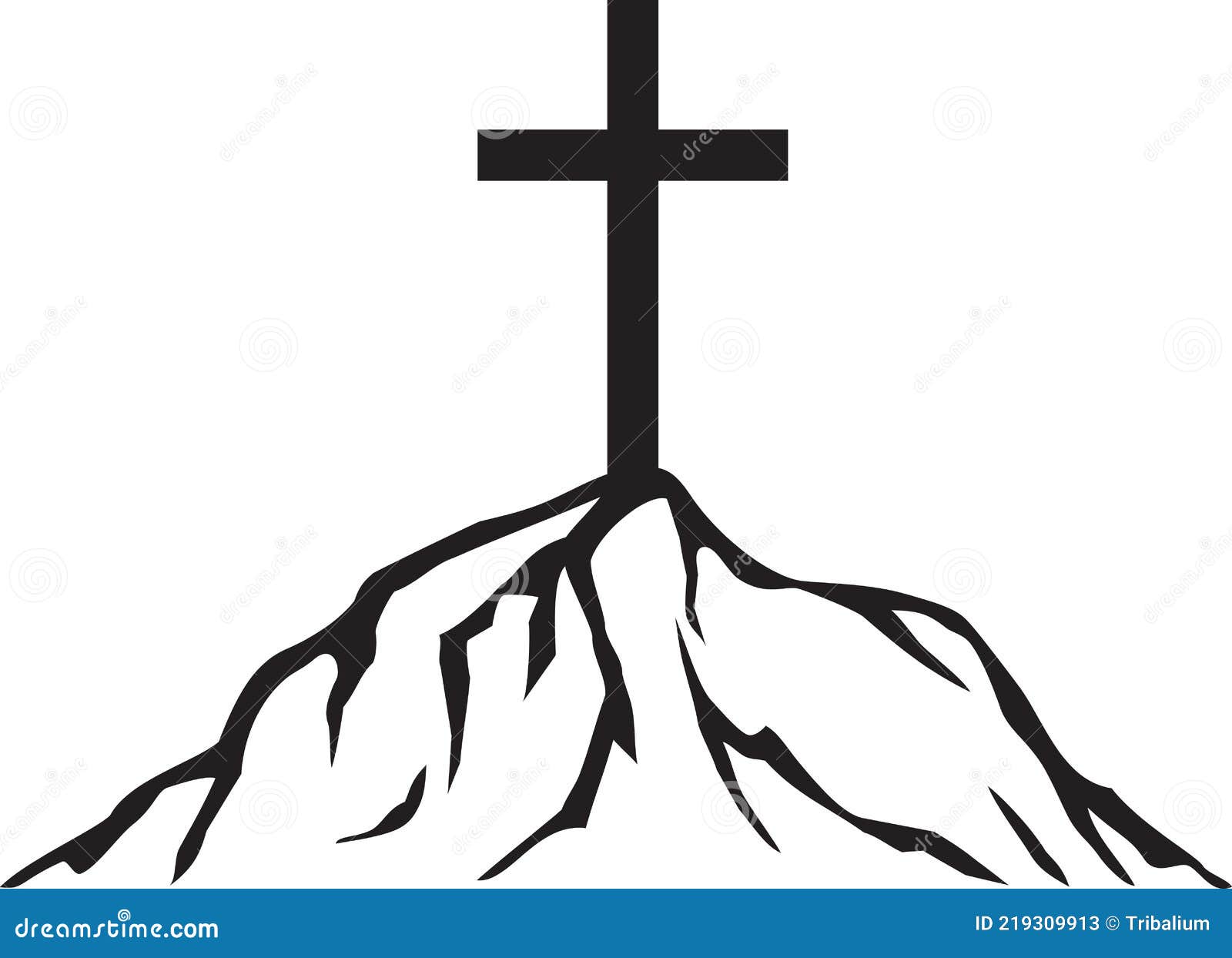 Cross and Mountain Layered Vector Stock Vector - Illustration of angel ...