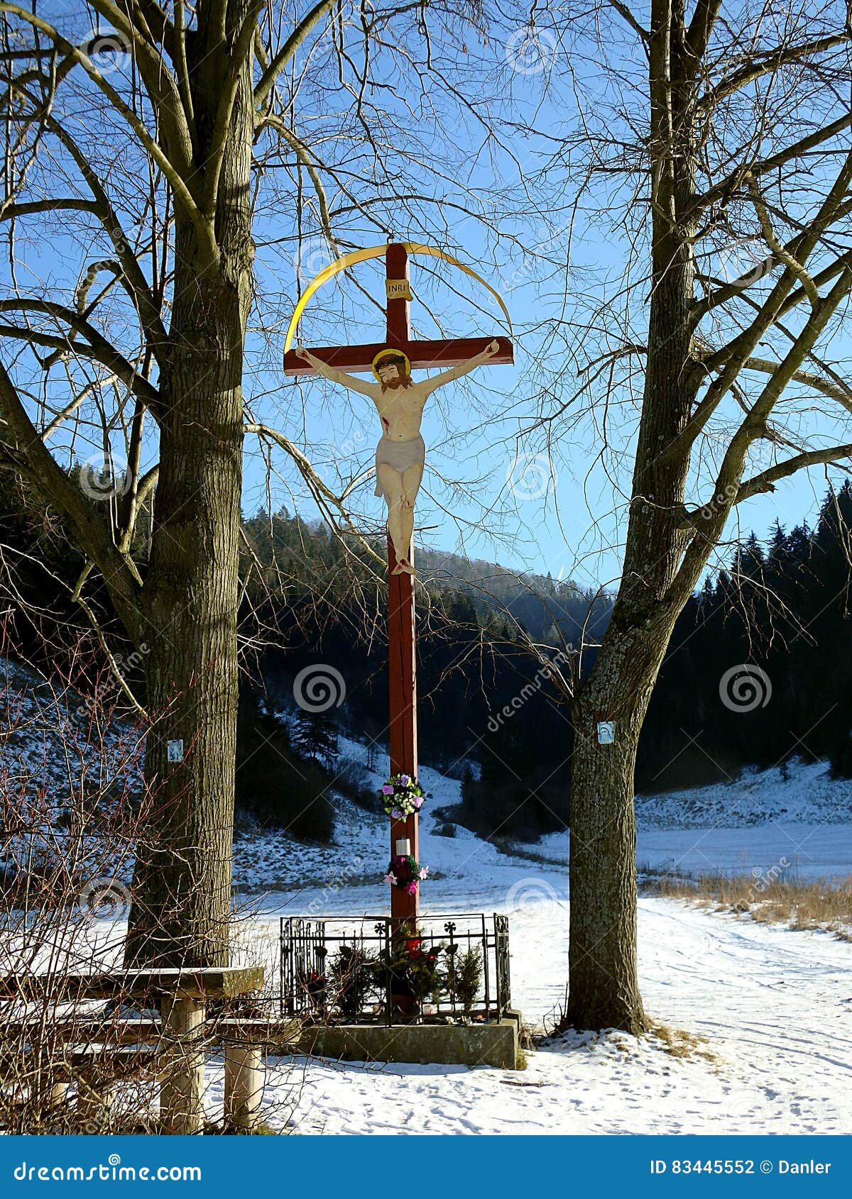 Cross in nature stock photo. Image of lime, christianity - 83445552