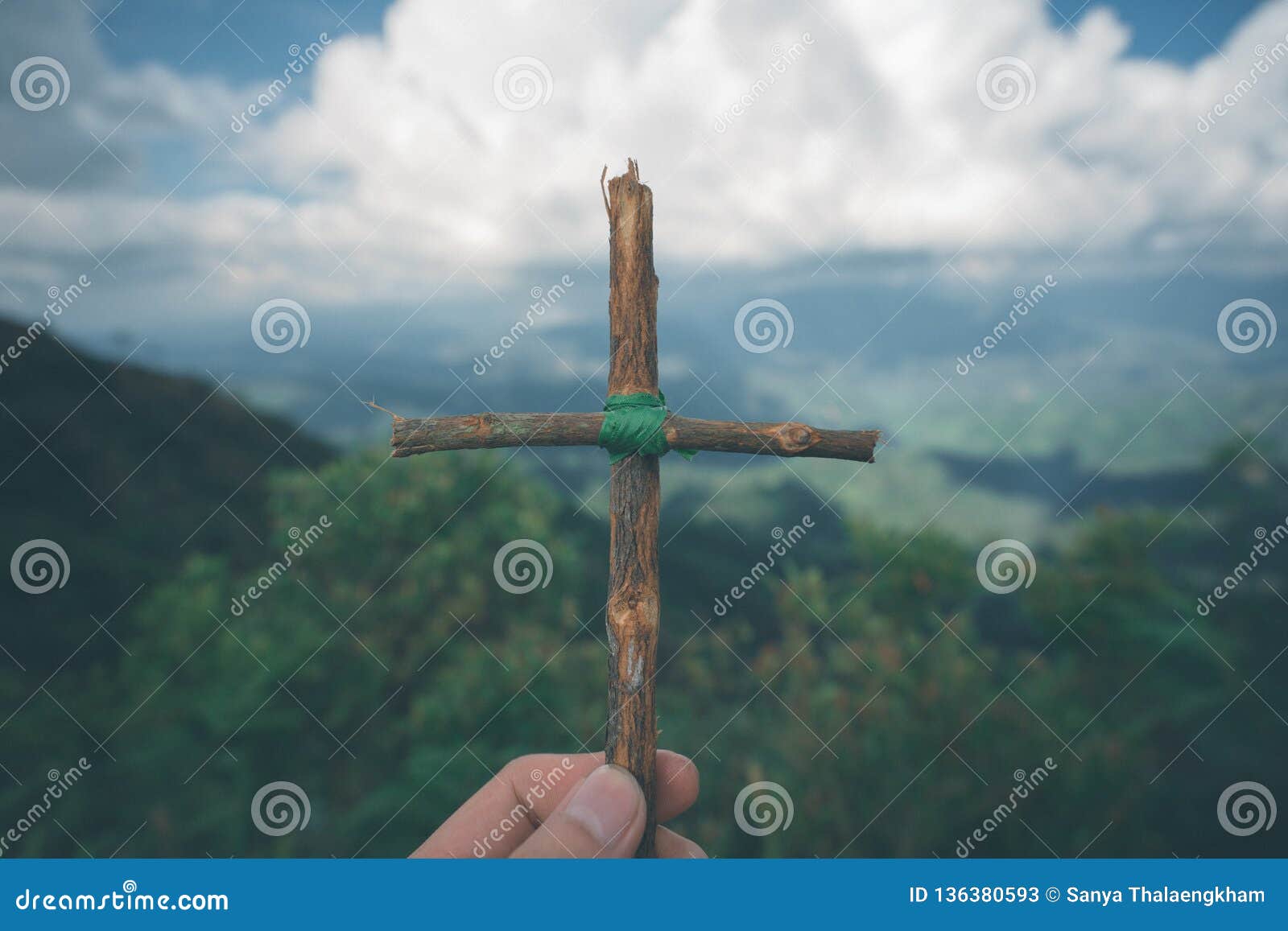 The Cross with Nature in the Forest on the Hill is the Blackground ...