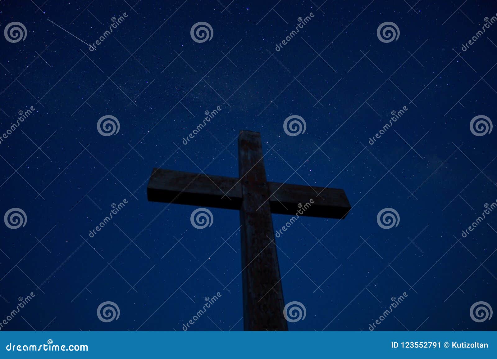 Cross on the night sky stock image. Image of space, catholic - 123552791