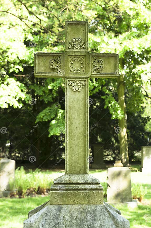 Ancient Stone Cross on Old Cemetery Stock Image - Image of cemetery ...
