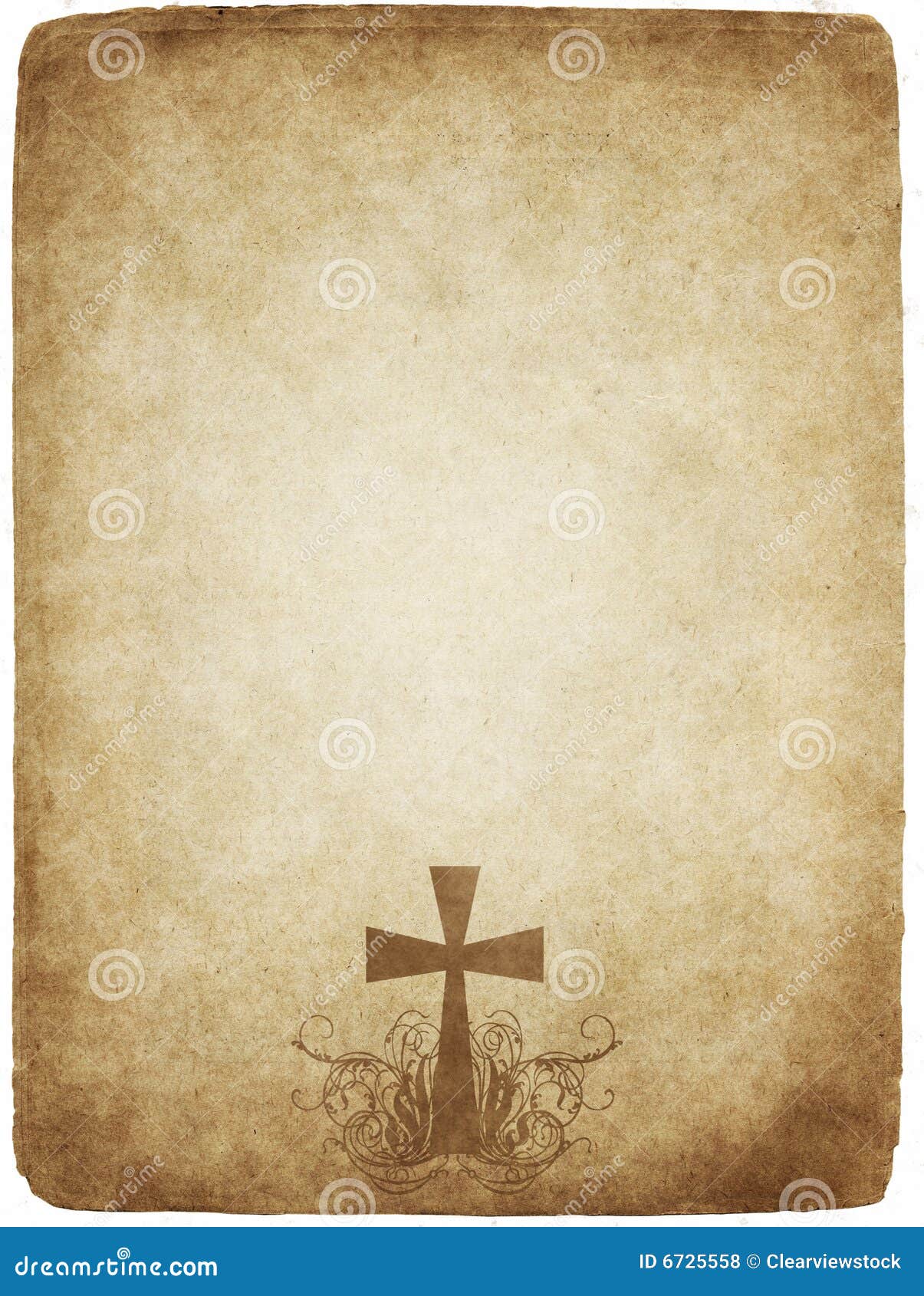 Cross on old parchment stock vector. Illustration of aging - 6725558