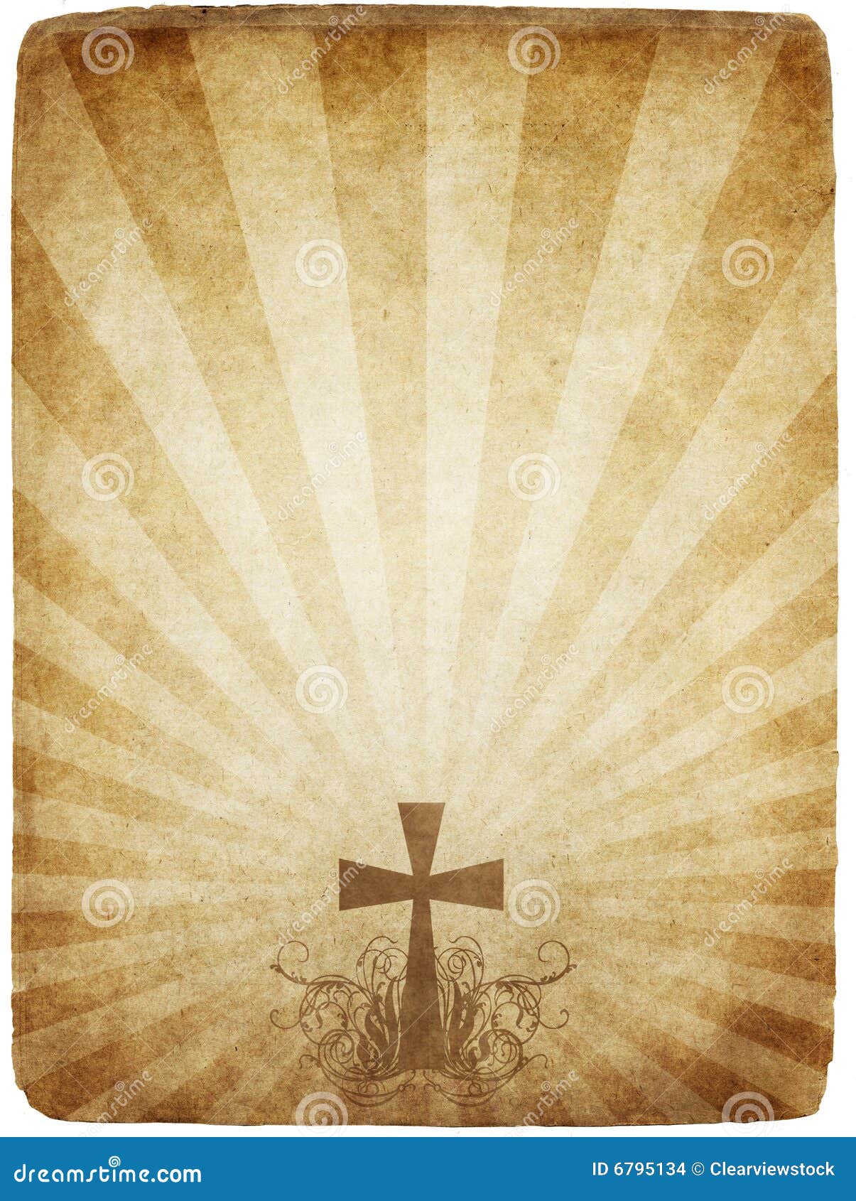 Cross on old parchment stock vector. Illustration of antique - 6795134