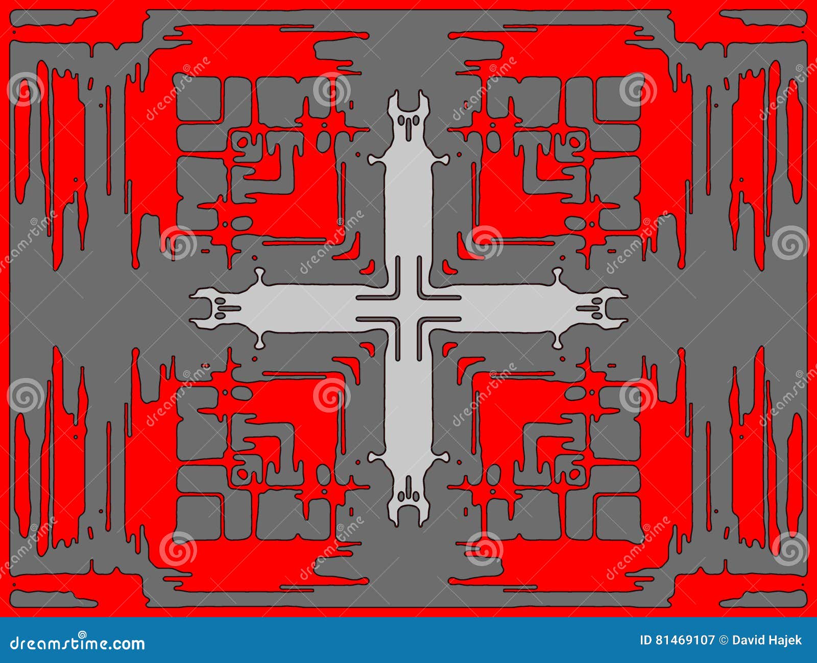 Cross in an Optical Illusion Stock Illustration - Illustration of cross ...