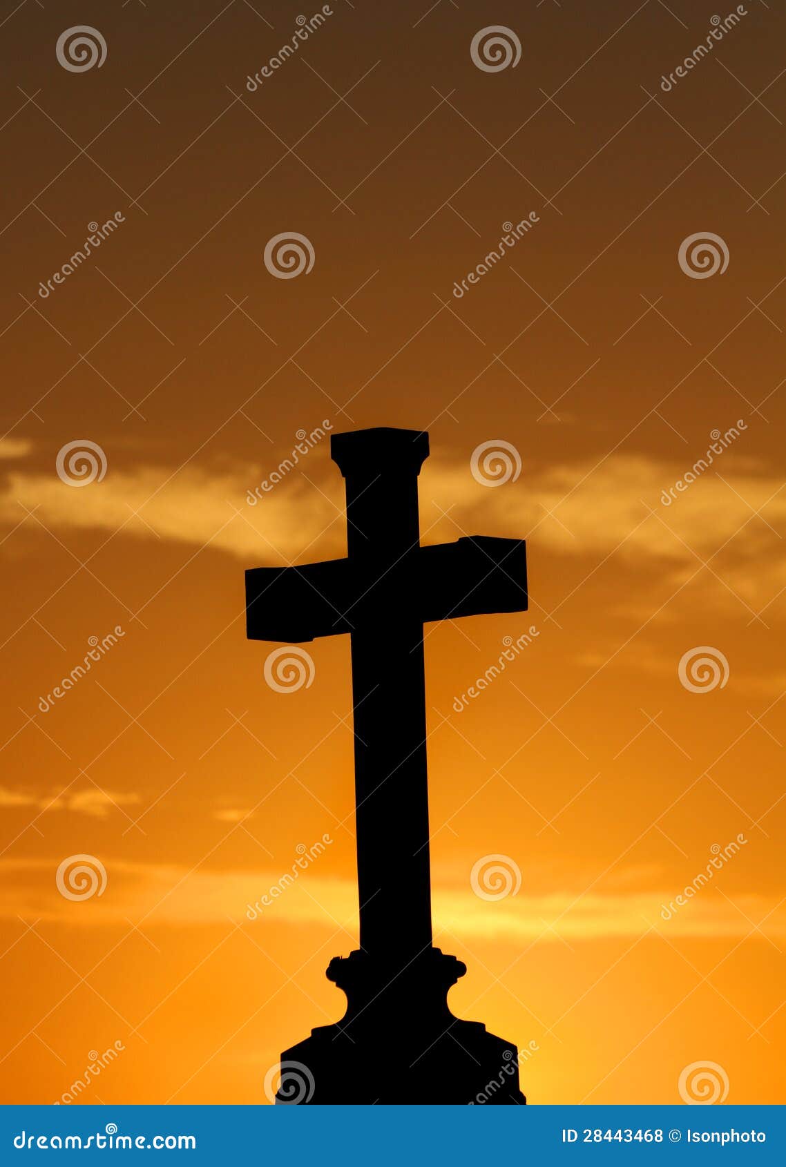 Cross with orange sunset stock photo. Image of memorial - 28443468