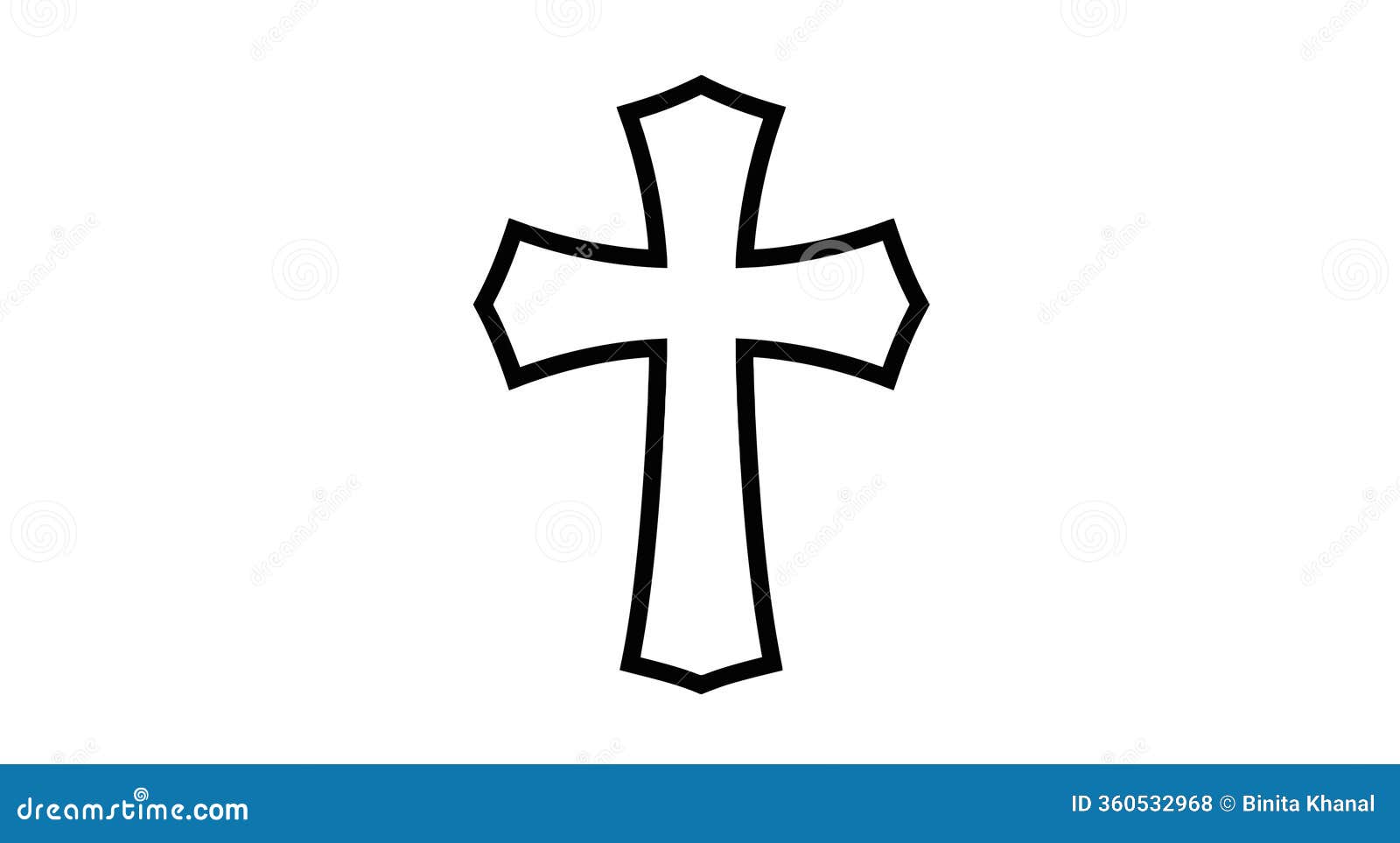 Cross Outline Clip Art. stock illustration. Illustration of simple ...