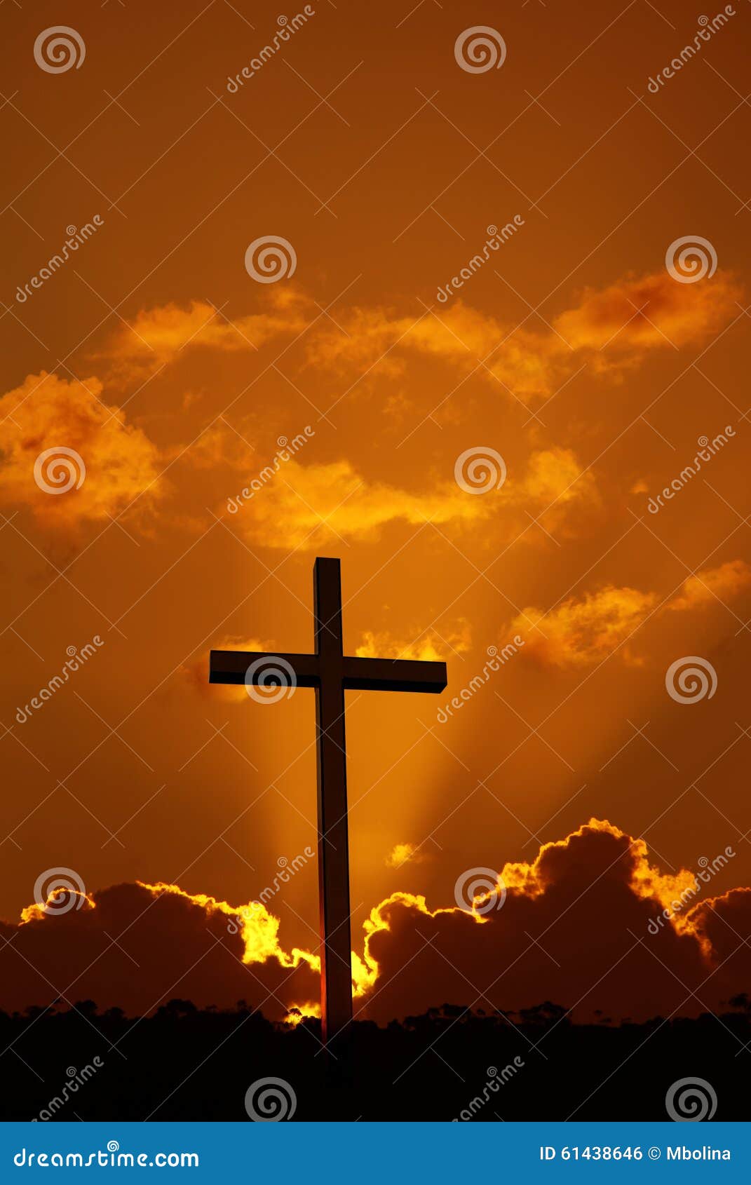 Cross over dramatic sunset stock photo. Image of catholic - 61438646