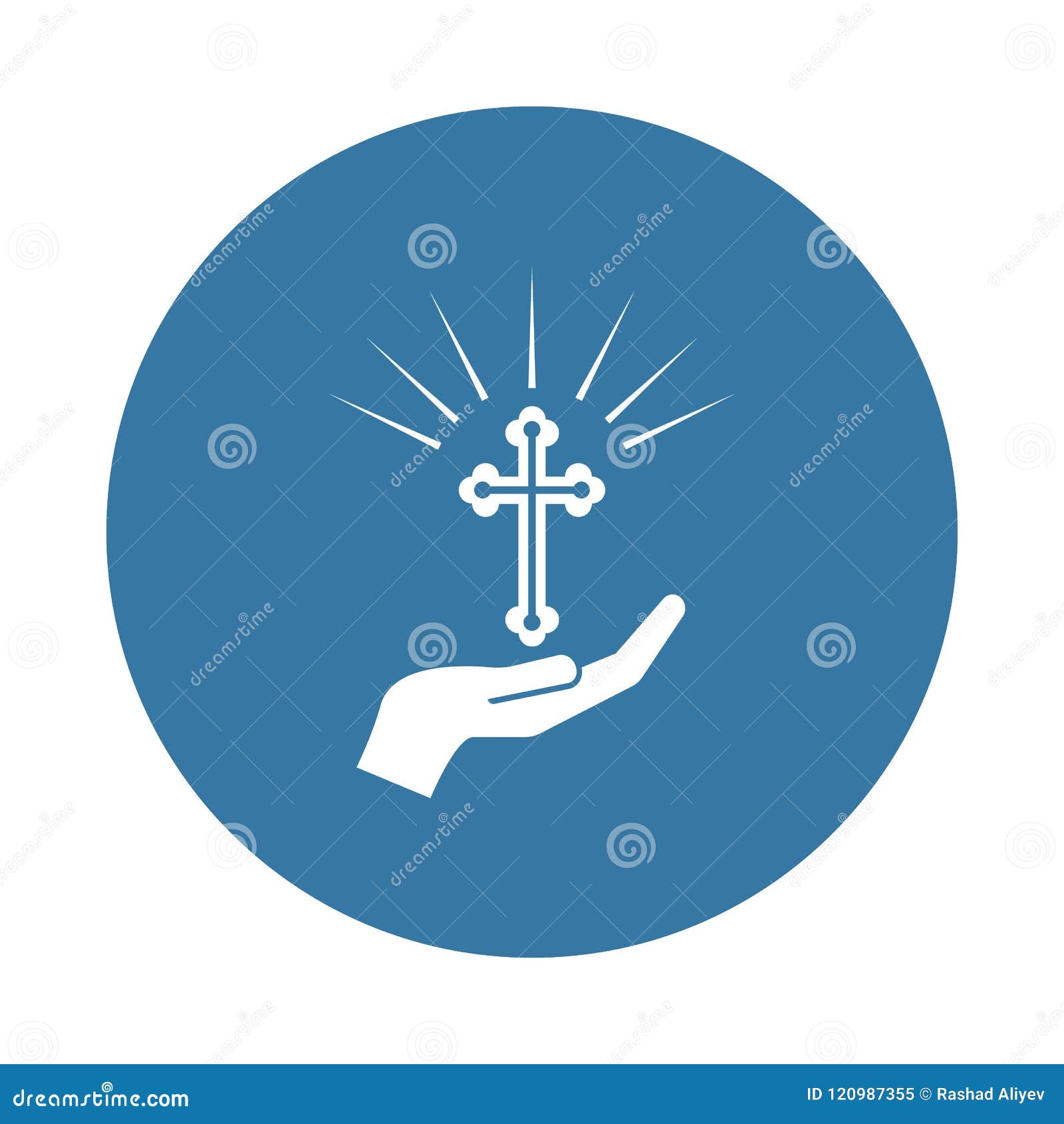 Cross Over Hand Icon in Badge Style Stock Illustration - Illustration ...