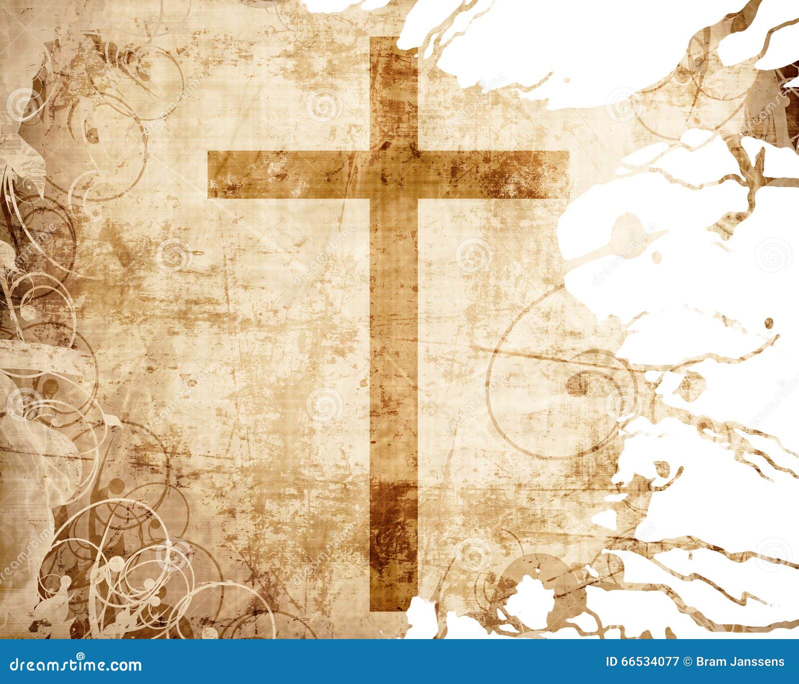 Cross on parchment stock illustration. Illustration of heaven - 66534077