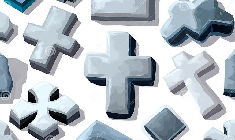 Cross Pattern Seamless Gray with a White Background. Plus Sign in an ...