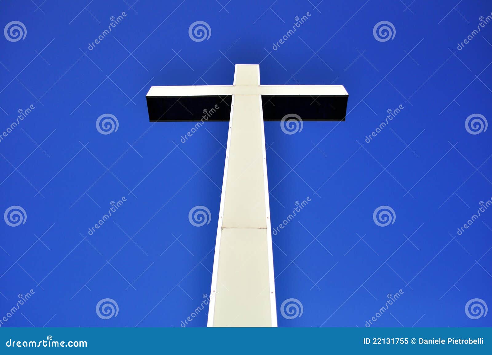Cross in Perspective on Blue Sky Stock Image - Image of doctrine ...