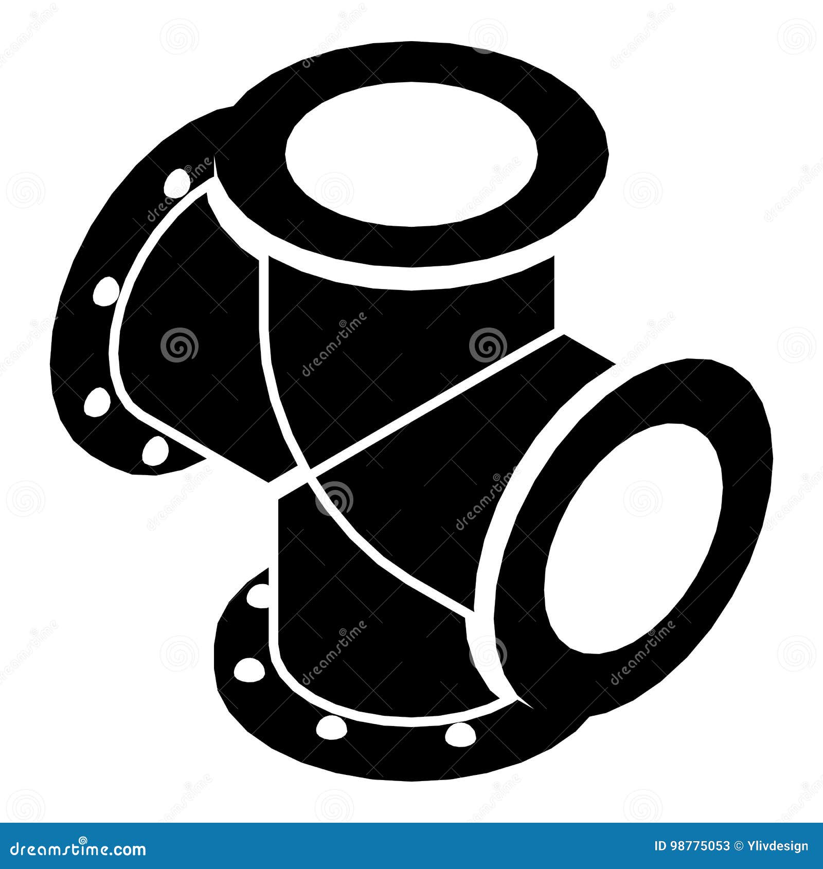 Cross Pipe Water Icon, Simple Black Style Stock Vector - Illustration ...
