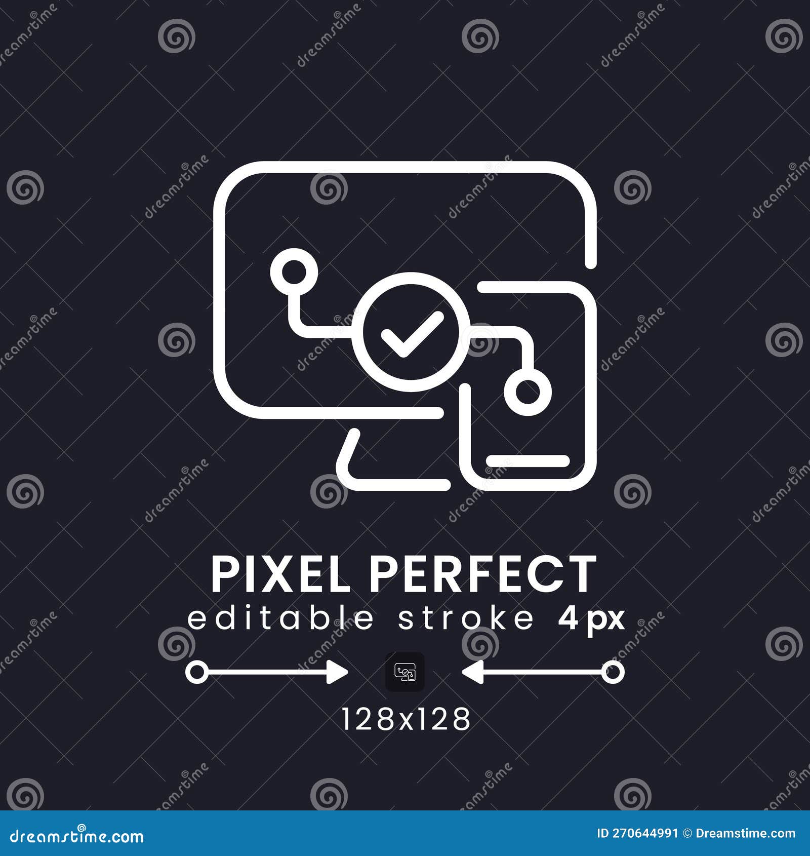 Cross-platform Compatibility White Linear Desktop Icon on Black Stock ...