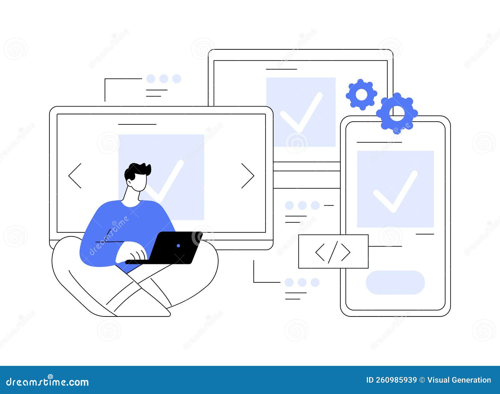 Cross-platform Development Abstract Concept Vector Illustration. Stock Vector - Illustration of ...