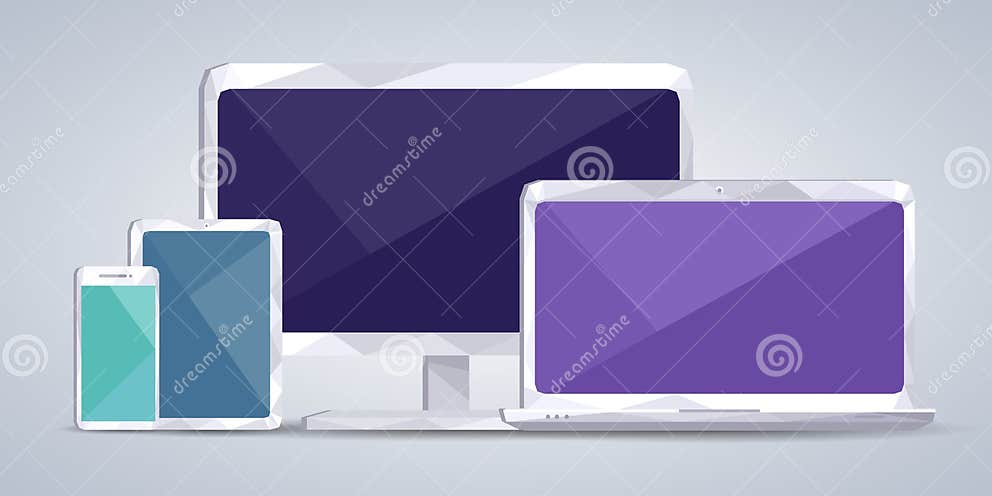 Cross platform devices stock vector. Illustration of technology - 142339019